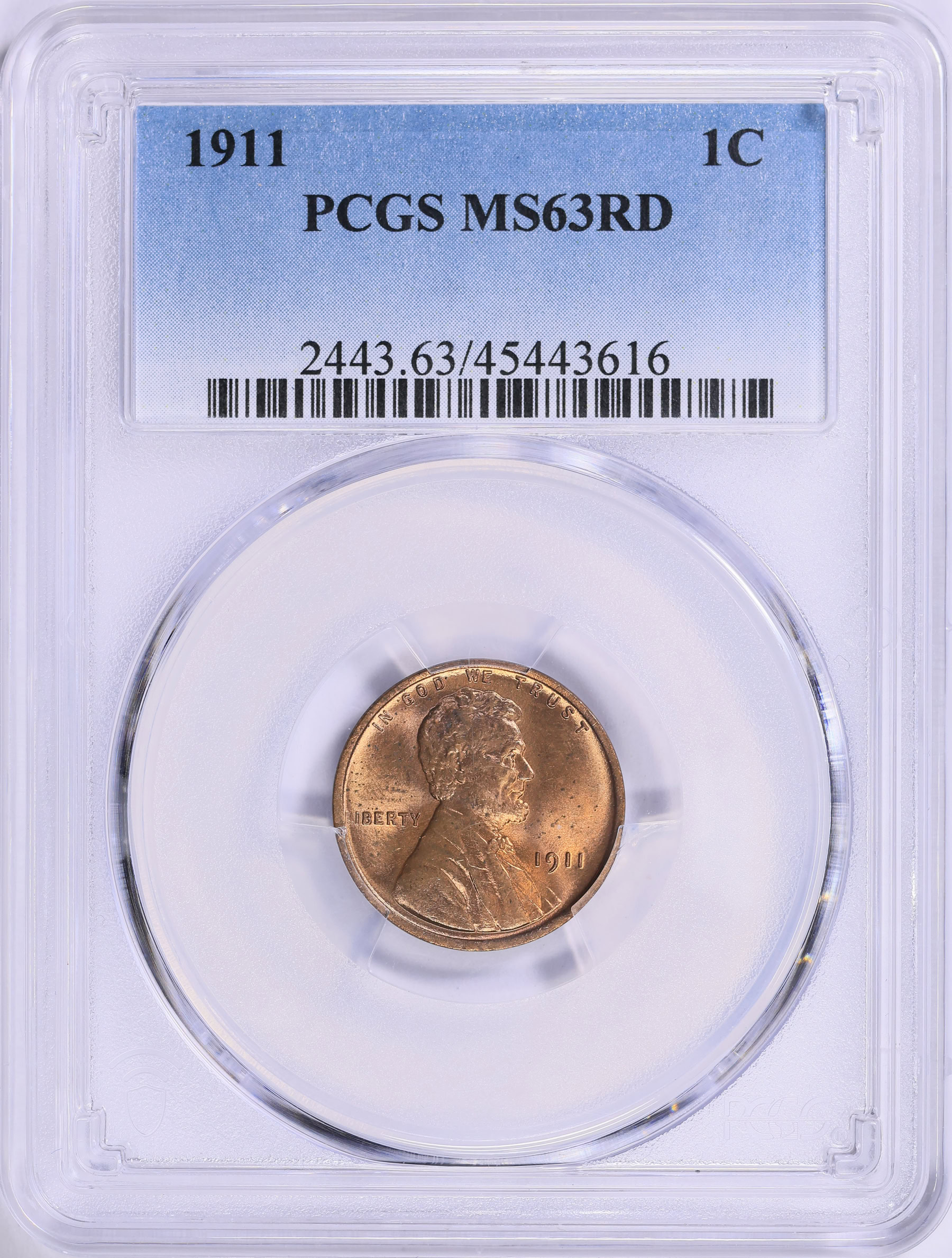 1911 Lincoln Cent PCGS MS-63 RD (Item 1790254) | GreatCollections Coin Auctions