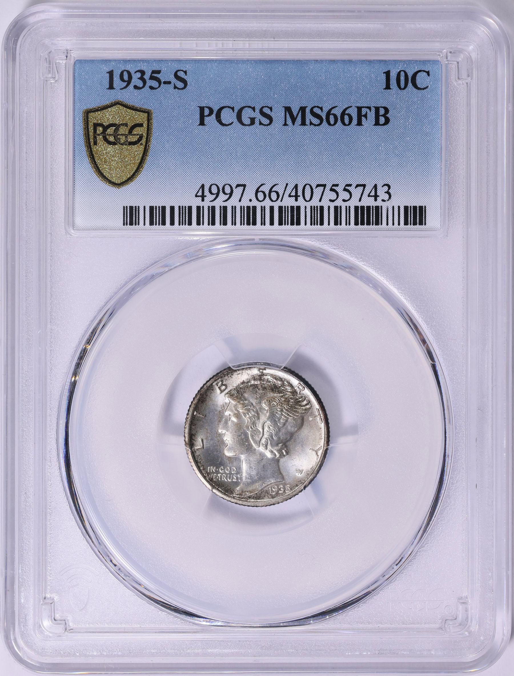 1935-S Mercury Dime PCGS MS-66 FB (Item 1790275) | GreatCollections Coin Auctions