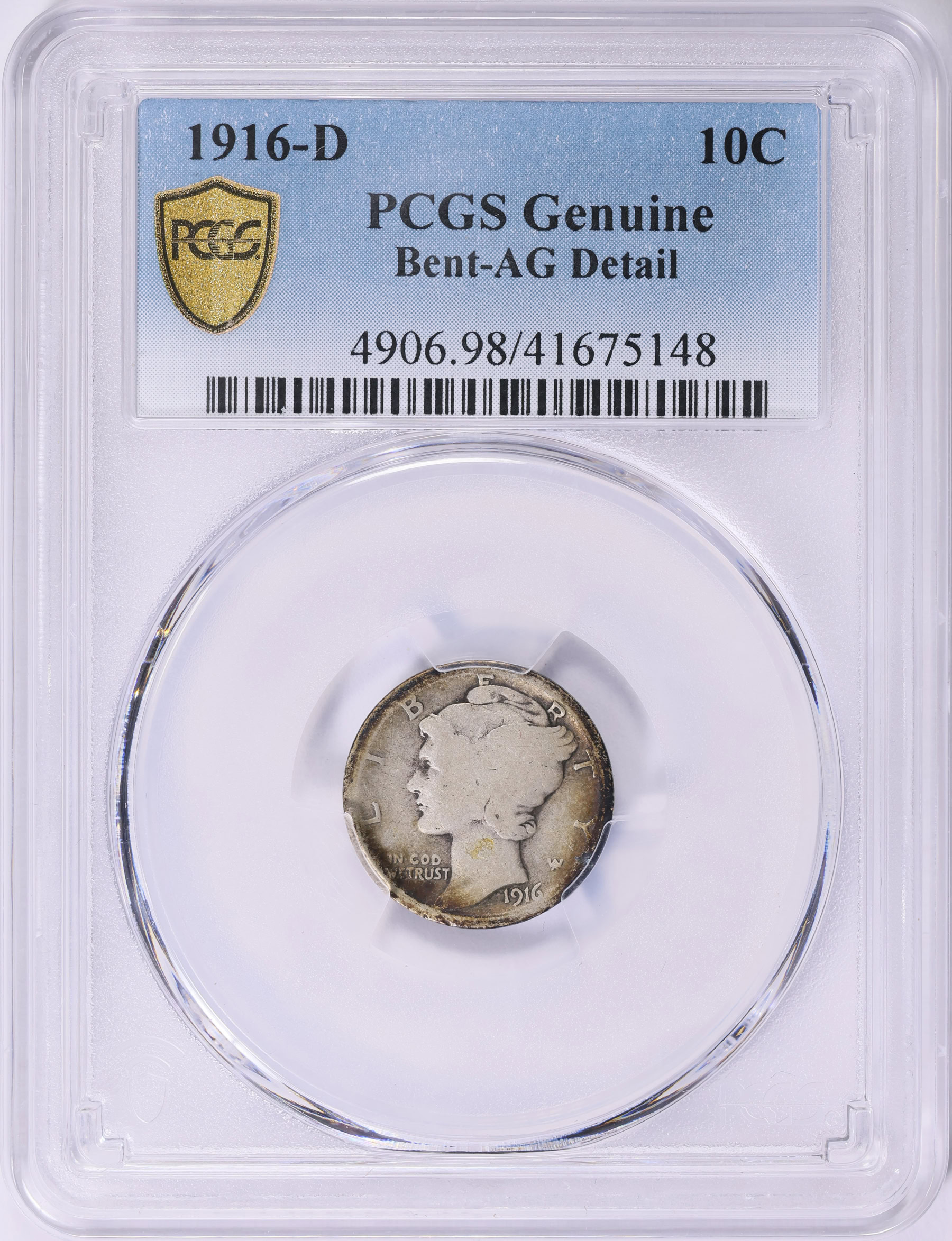 1916-D Mercury Dime PCGS Genuine AG Details (Item 1790287) | GreatCollections Coin Auctions