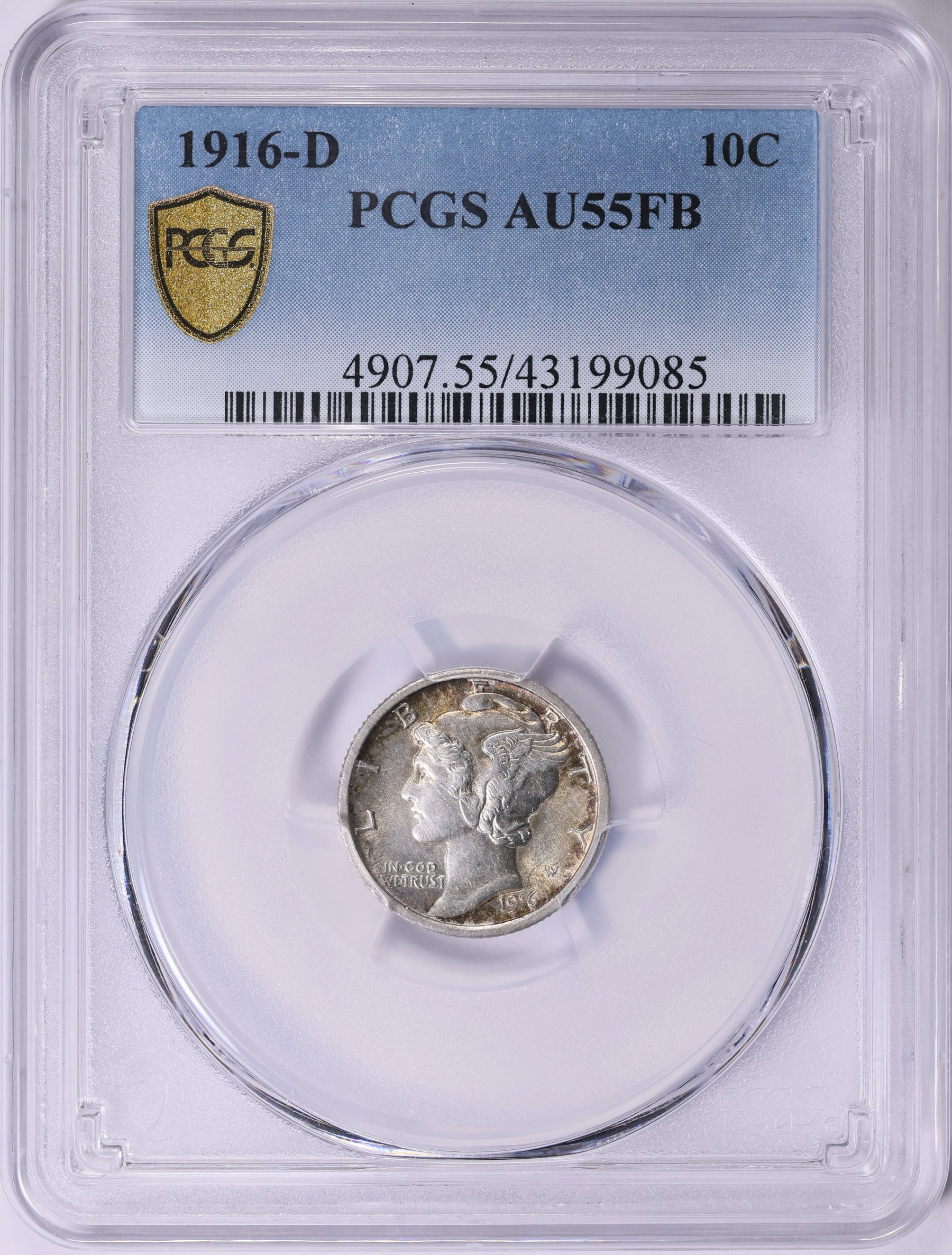 1916-D Mercury Dime PCGS AU-55 FB (Item 1790288) | GreatCollections Coin Auctions