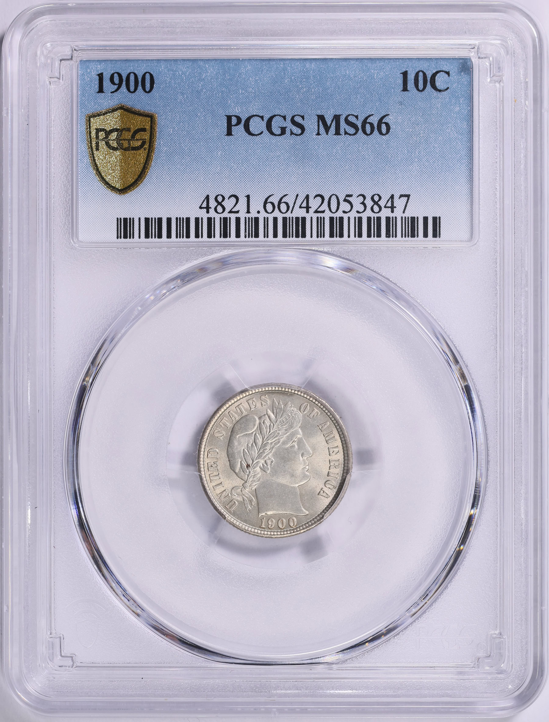 1900 Barber Dime PCGS MS-66 (Item 1790290) | GreatCollections Coin Auctions