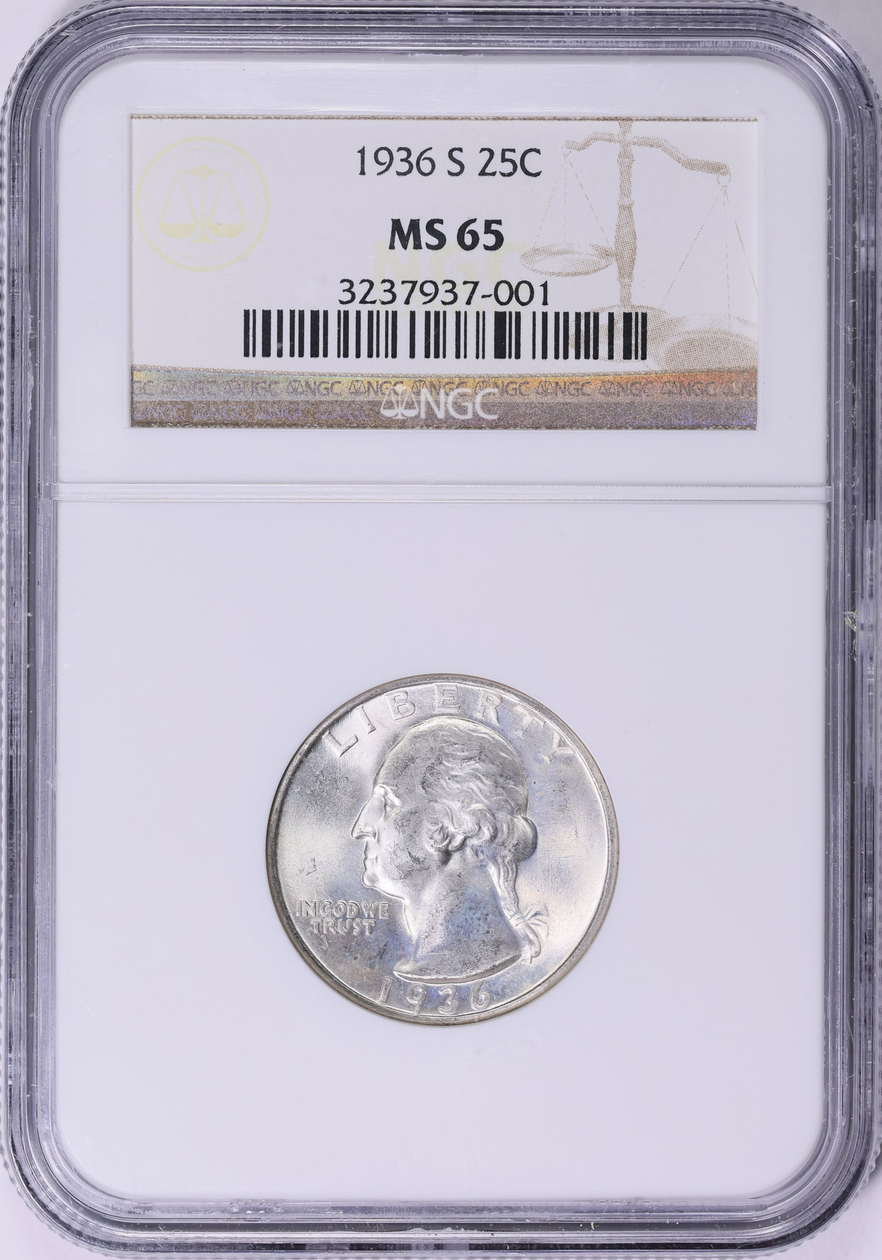 1936-S Washington Quarter NGC MS-65 (Item 1790372) | GreatCollections Coin Auctions