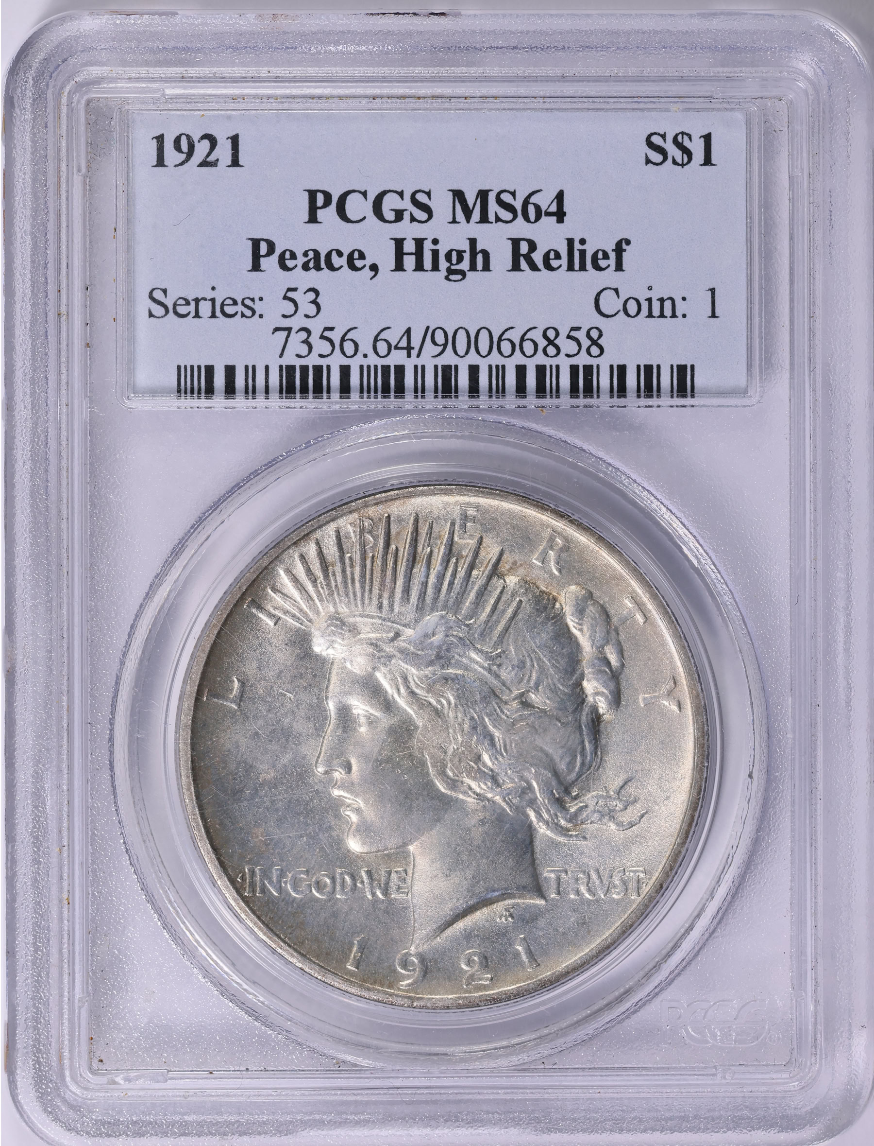 1921 Peace Silver Dollar High Relief PCGS MS-64 (Item 1790477 ...