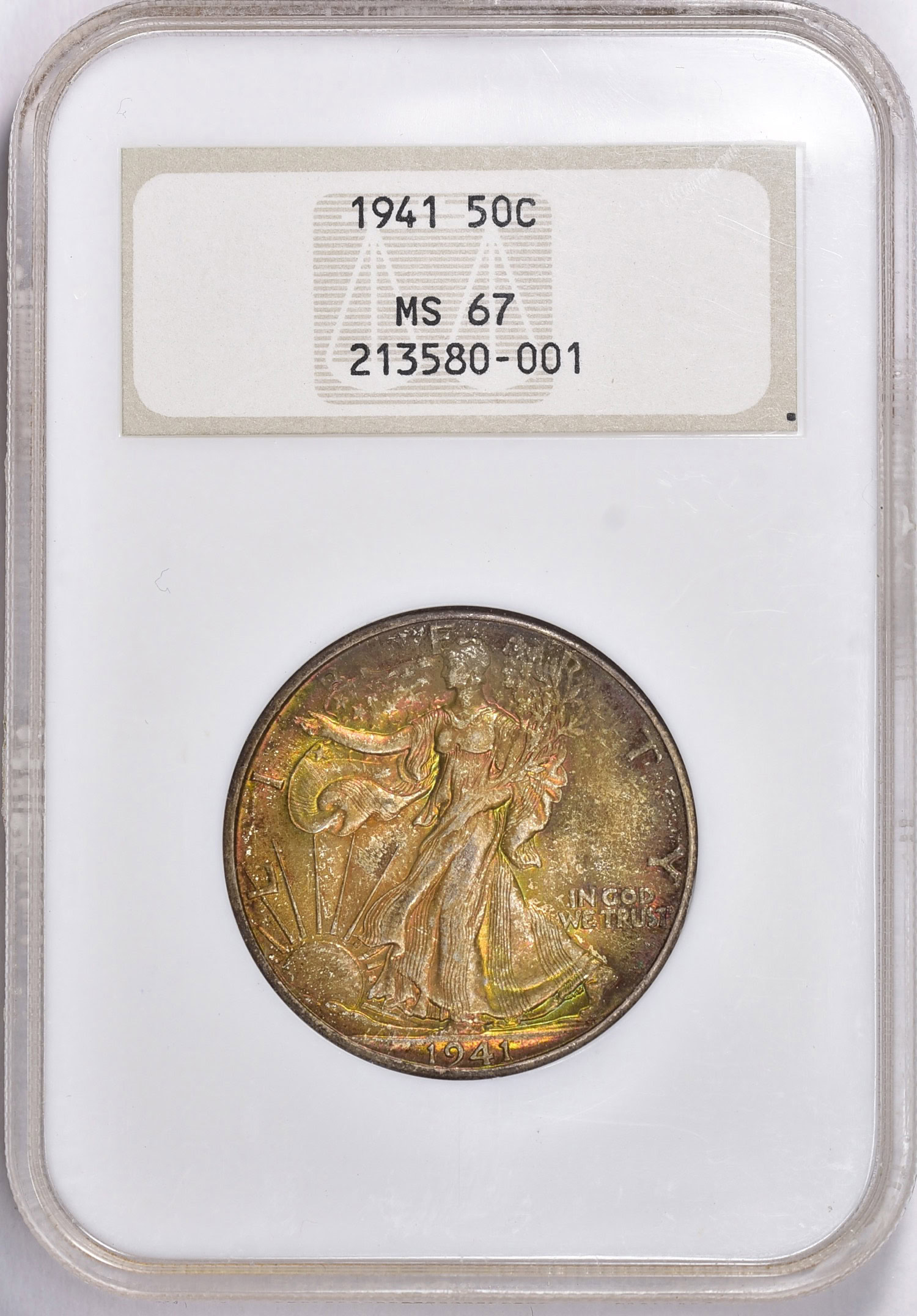 1941 Walking Liberty Half Dollar NGC MS-67 OH (Toned) (Item 1790512) | GreatCollections Coin ...