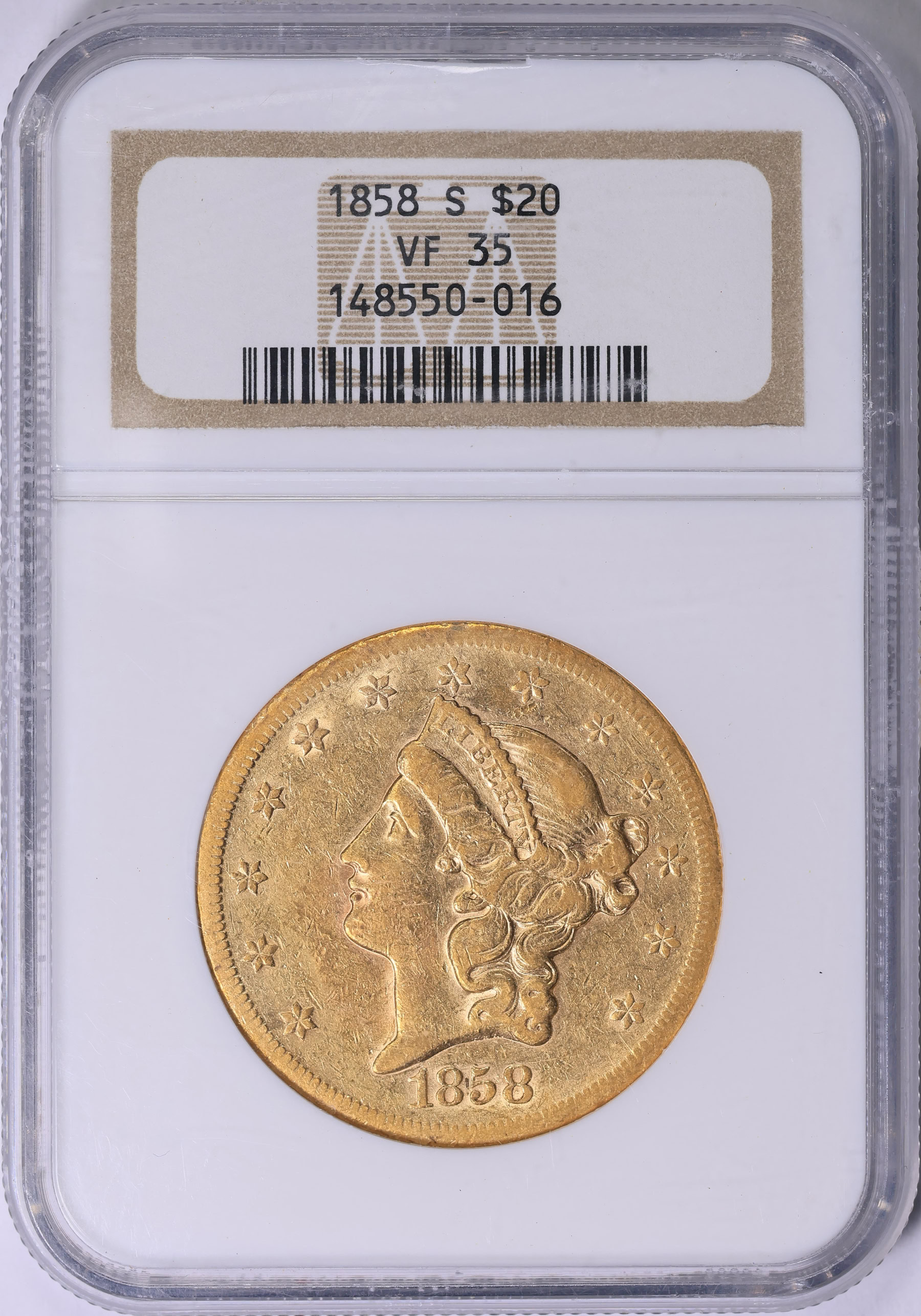 1858-S Liberty Gold Double Eagle NGC VF-35 (Item 1790522 ...