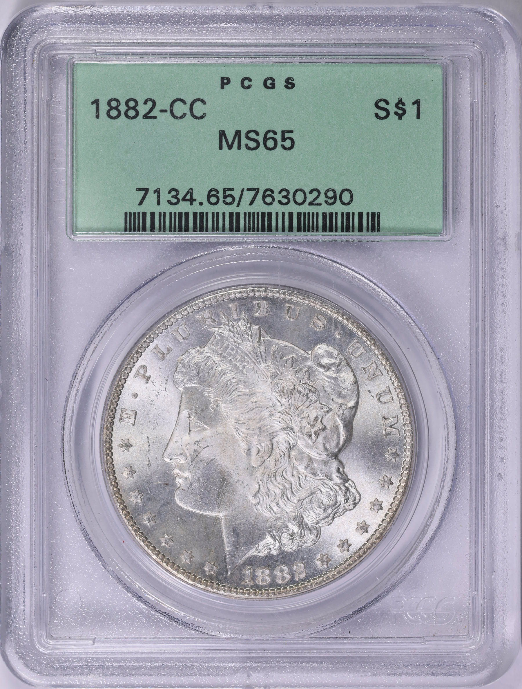 1882-CC Morgan Silver Dollar PCGS MS-65 OGH (Item 1790610) | GreatCollections Coin Auctions