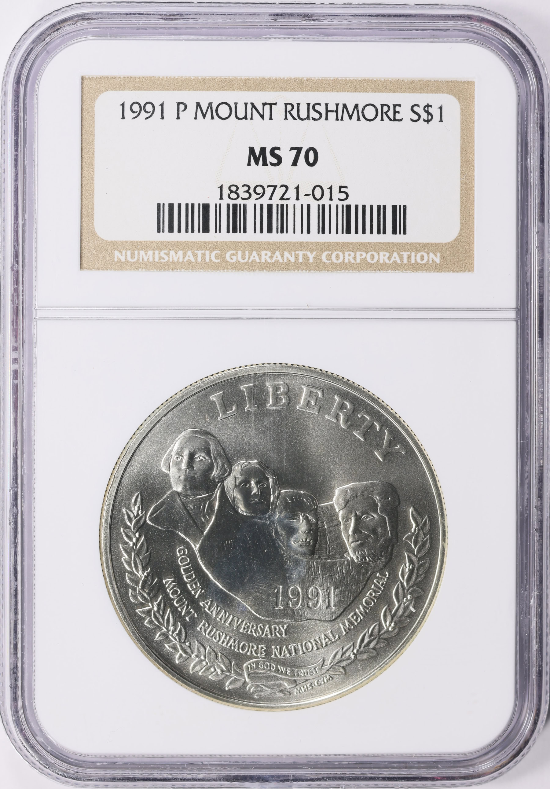 1991-P Mount Rushmore Golden Anniversary Silver Dollar NGC MS-70 (Item ...