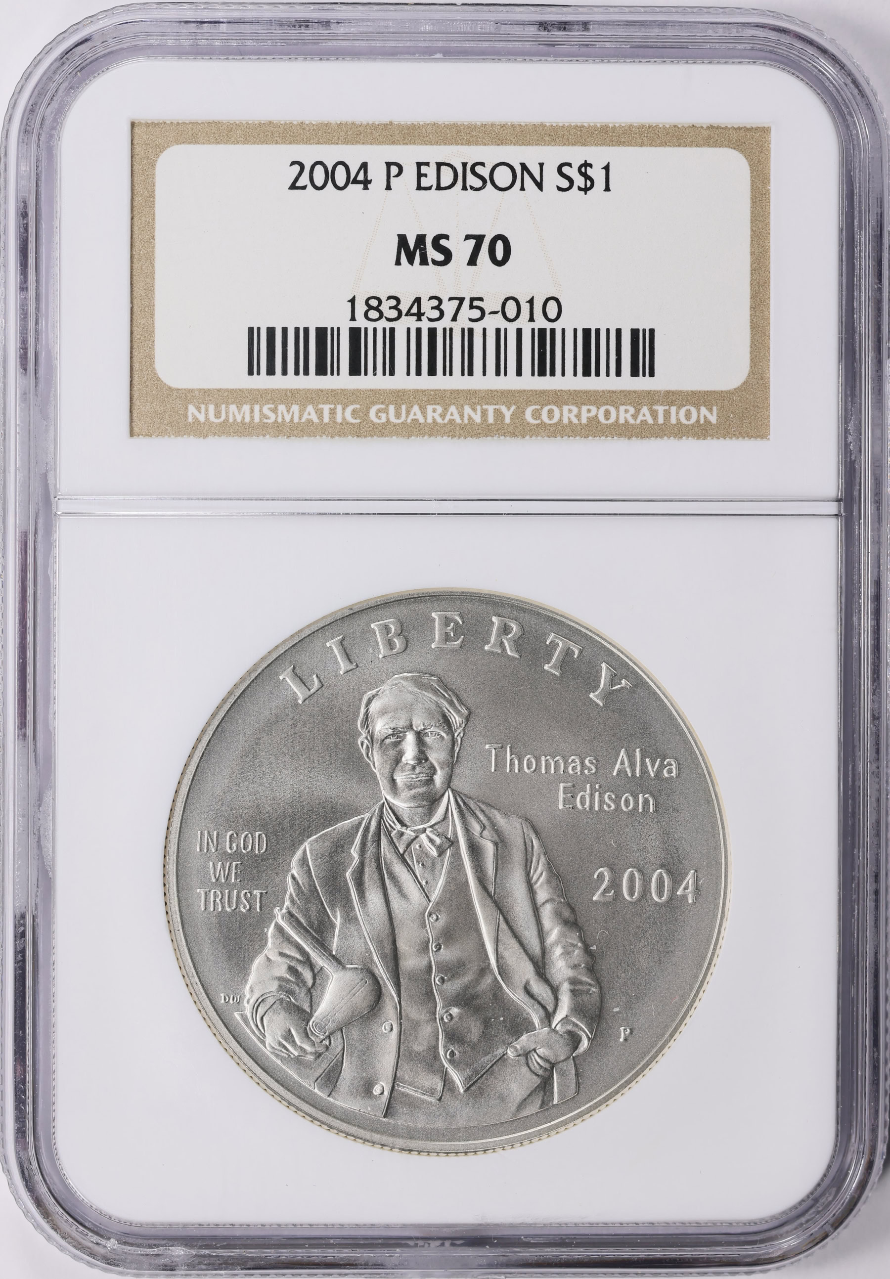 2004-P Thomas Alva Edison Silver Dollar NGC MS-70 (Item 1790662 ...