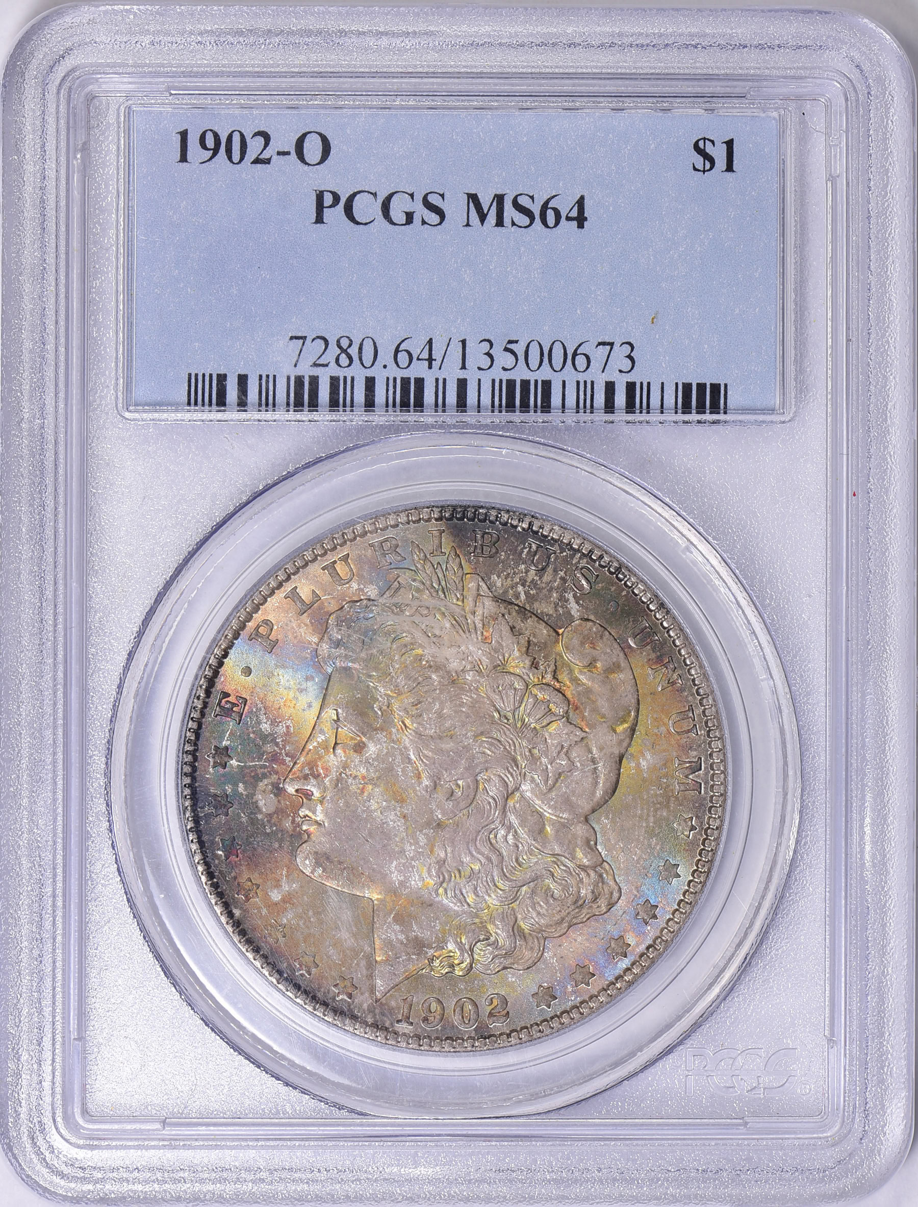 1902-O Morgan Silver Dollar PCGS MS-64 (Toned) (Item 1790762) | GreatCollections Coin Auctions
