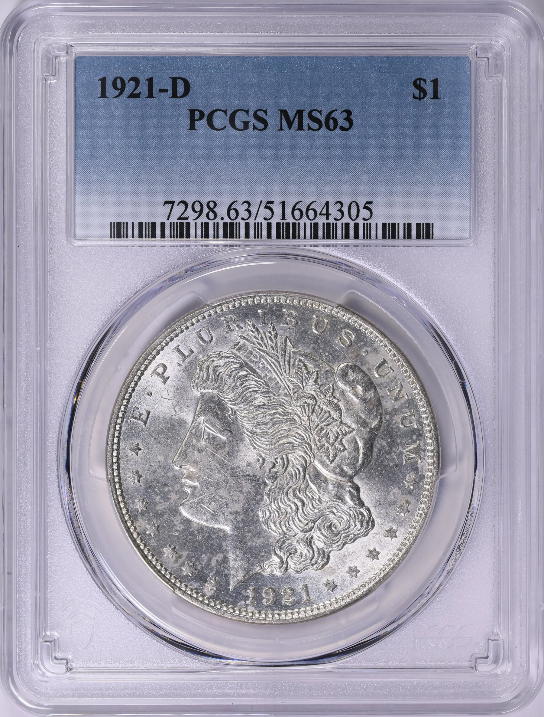 1921-D Morgan Silver Dollar PCGS MS-63 (Item 1790799) | GreatCollections Coin Auctions