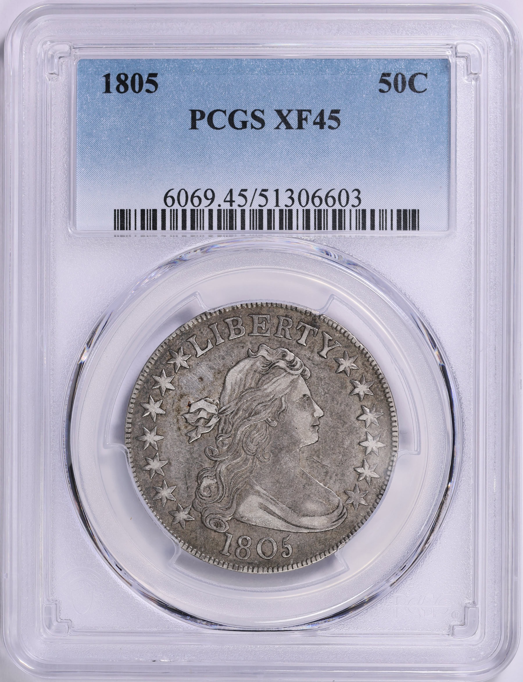 1805 Draped Bust Half Dollar PCGS XF-45 (Item 1790899) | GreatCollections Coin Auctions