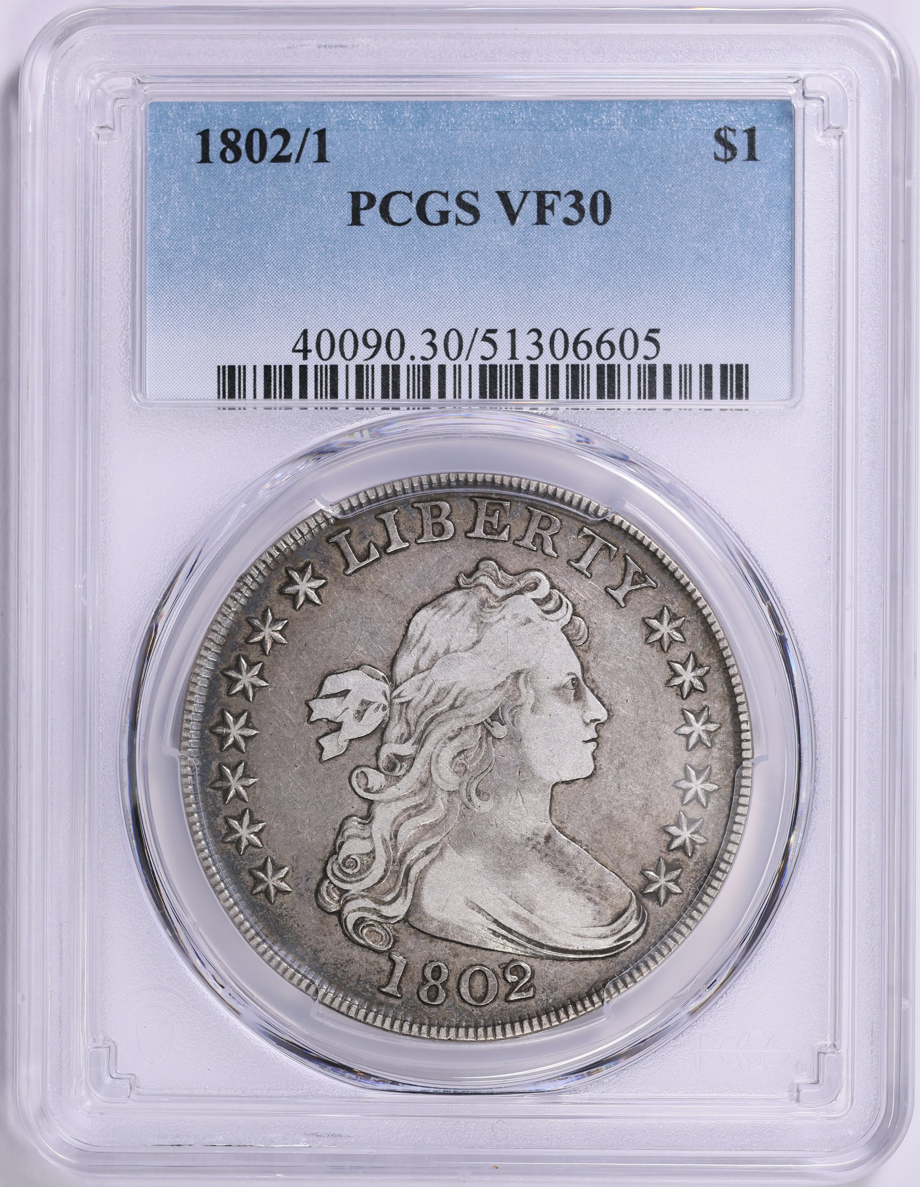 1802/1 Draped Bust Silver Dollar PCGS VF-30 (Item 1790901 ...