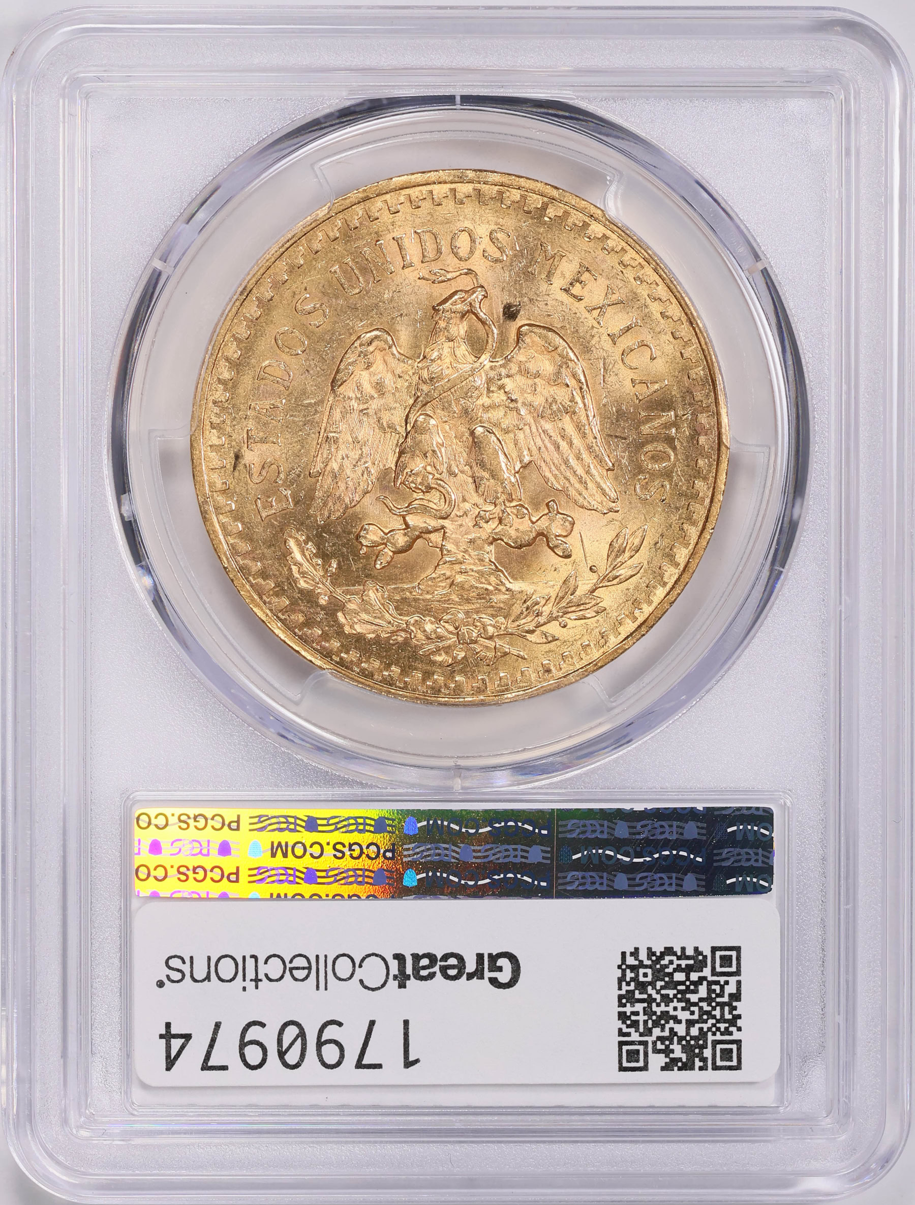 Mexico 1921 Gold 50 Pesos KM-481 PCGS MS-62 (AGW = 1.2057 Oz.) (Item 1790974) | GreatCollections ...