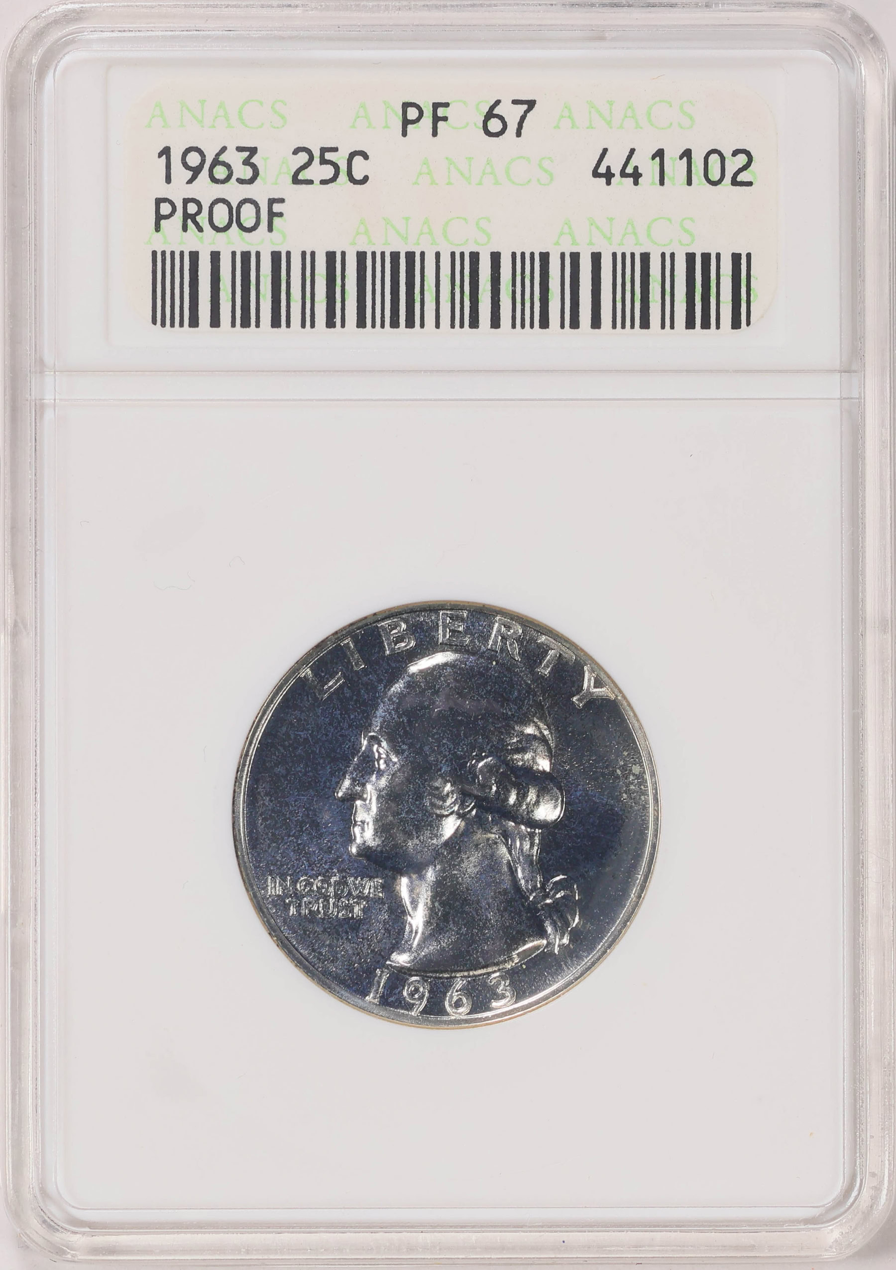 1963 Washington Quarter ANACS Proof-67 OH (Item 1790994 ...