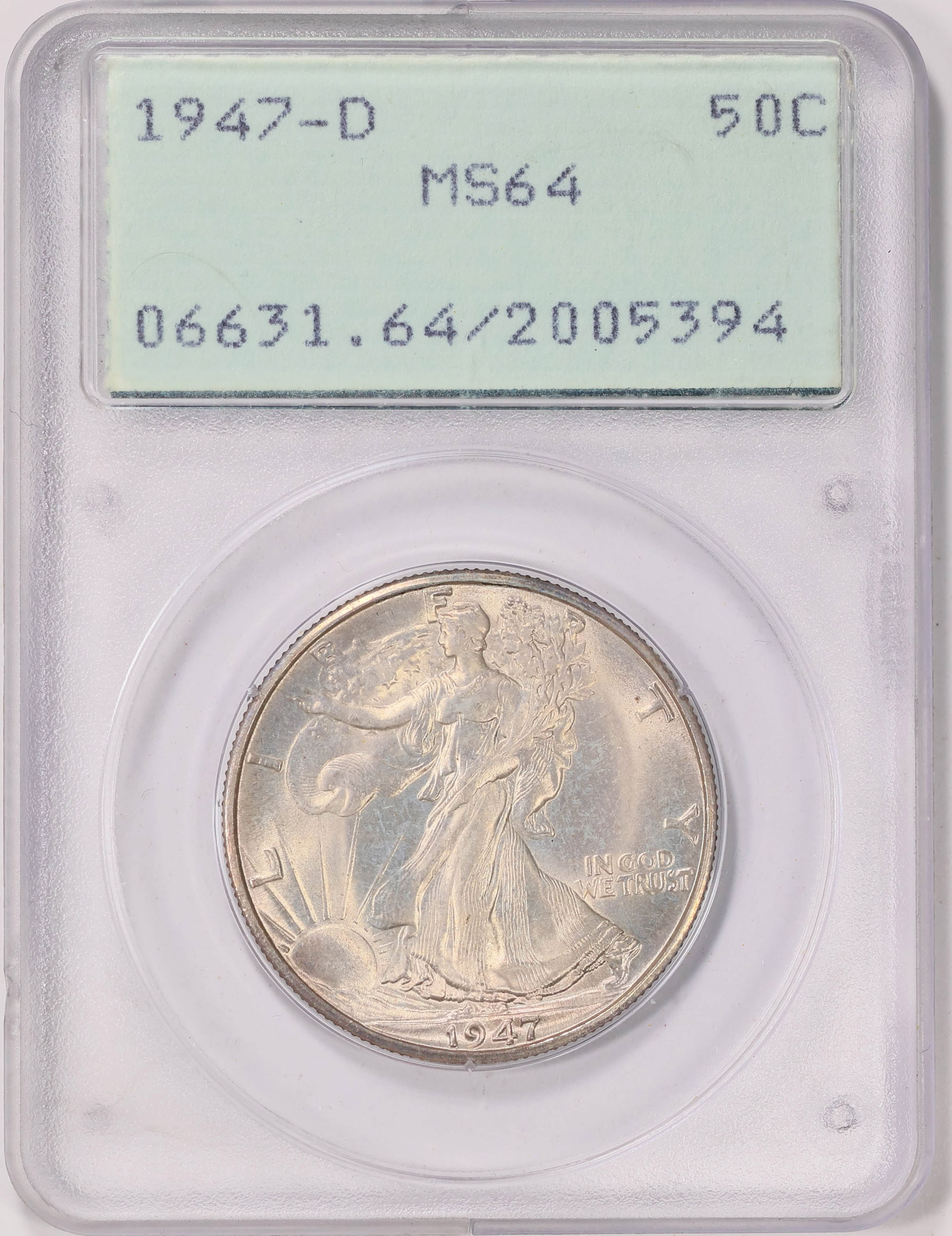 1947-D Walking Liberty Half Dollar PCGS MS-64 OGH (1st Gen) (Item 1790996) | GreatCollections ...