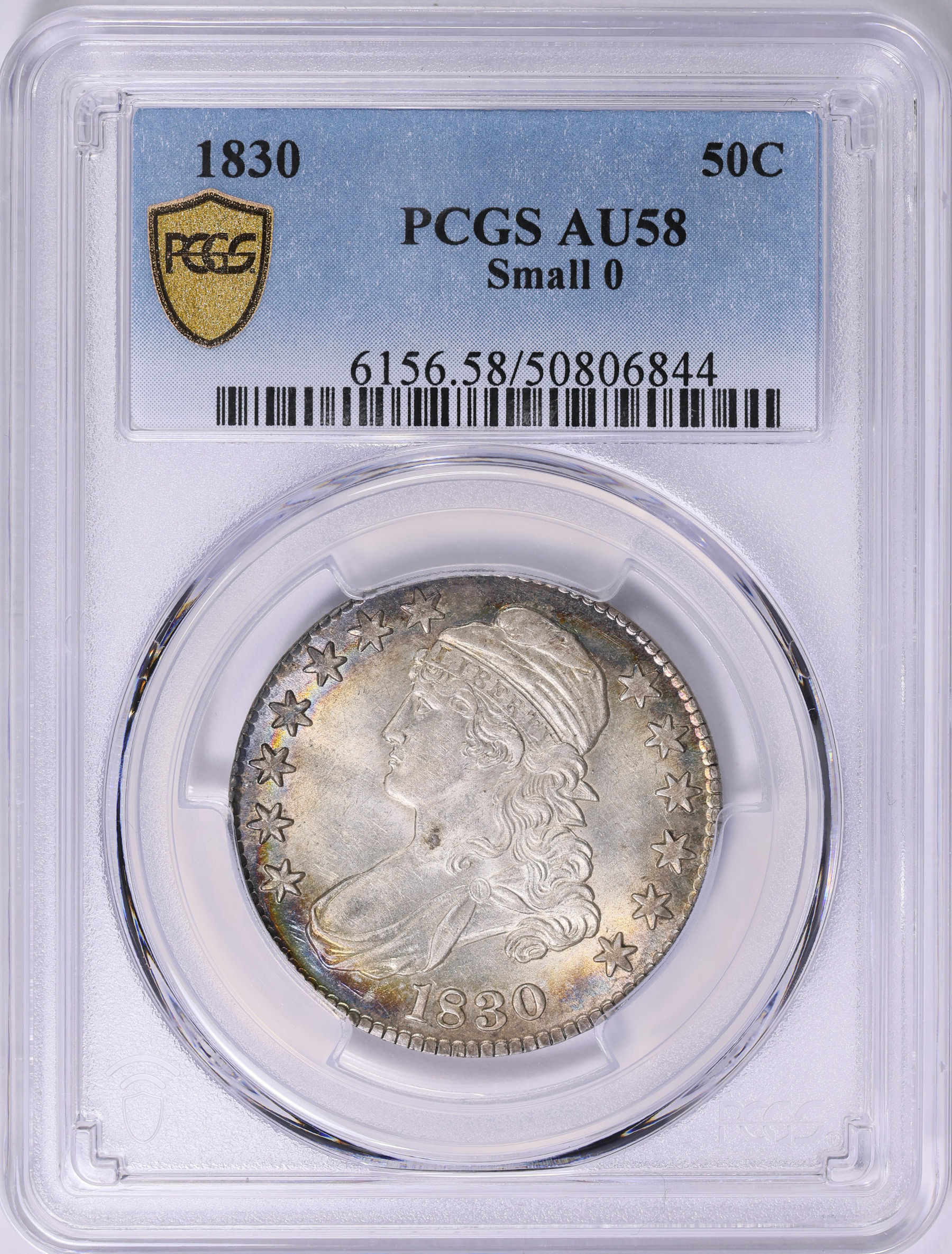 1830 Capped Bust Half Dollar Small 0 PCGS AU-58 (Toned) (Item 1791116) | GreatCollections Coin ...