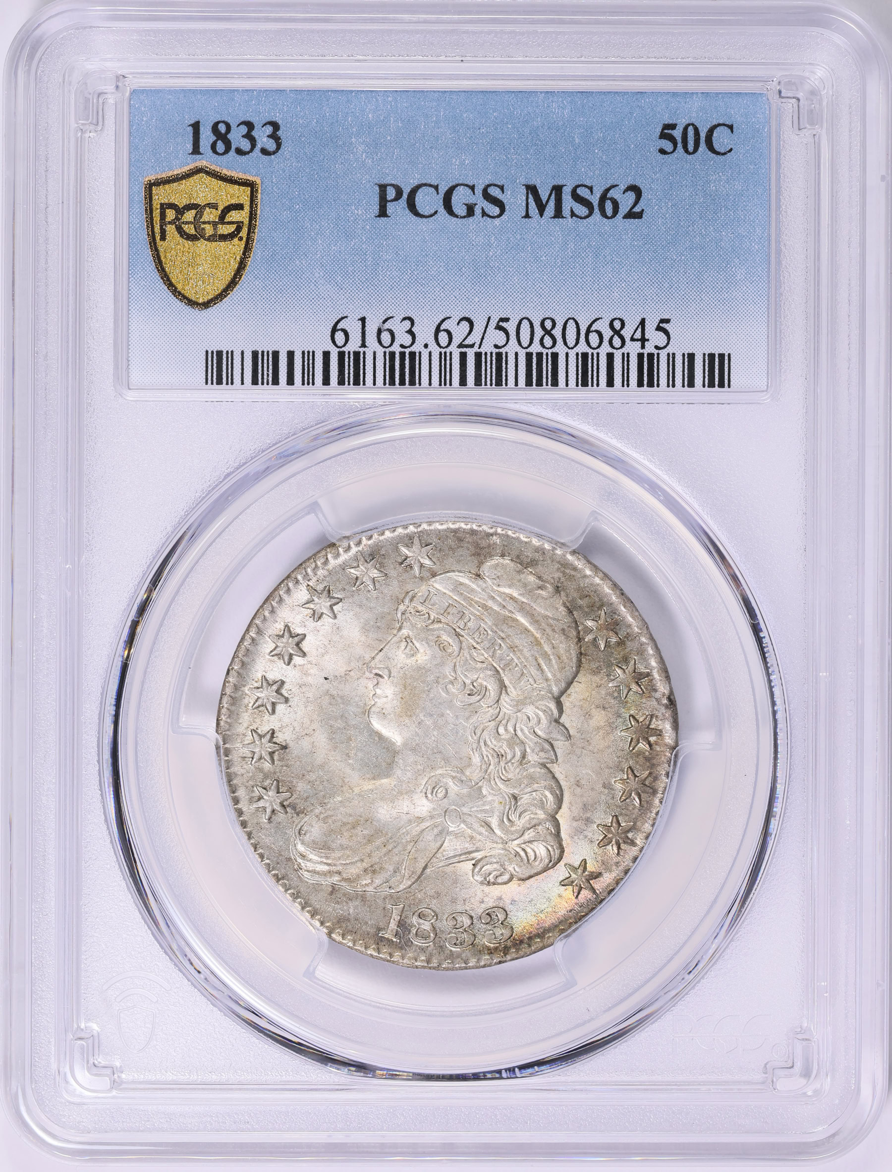 1833 Capped Bust Half Dollar PCGS MS-62 (Toned) (Item 1791117 ...
