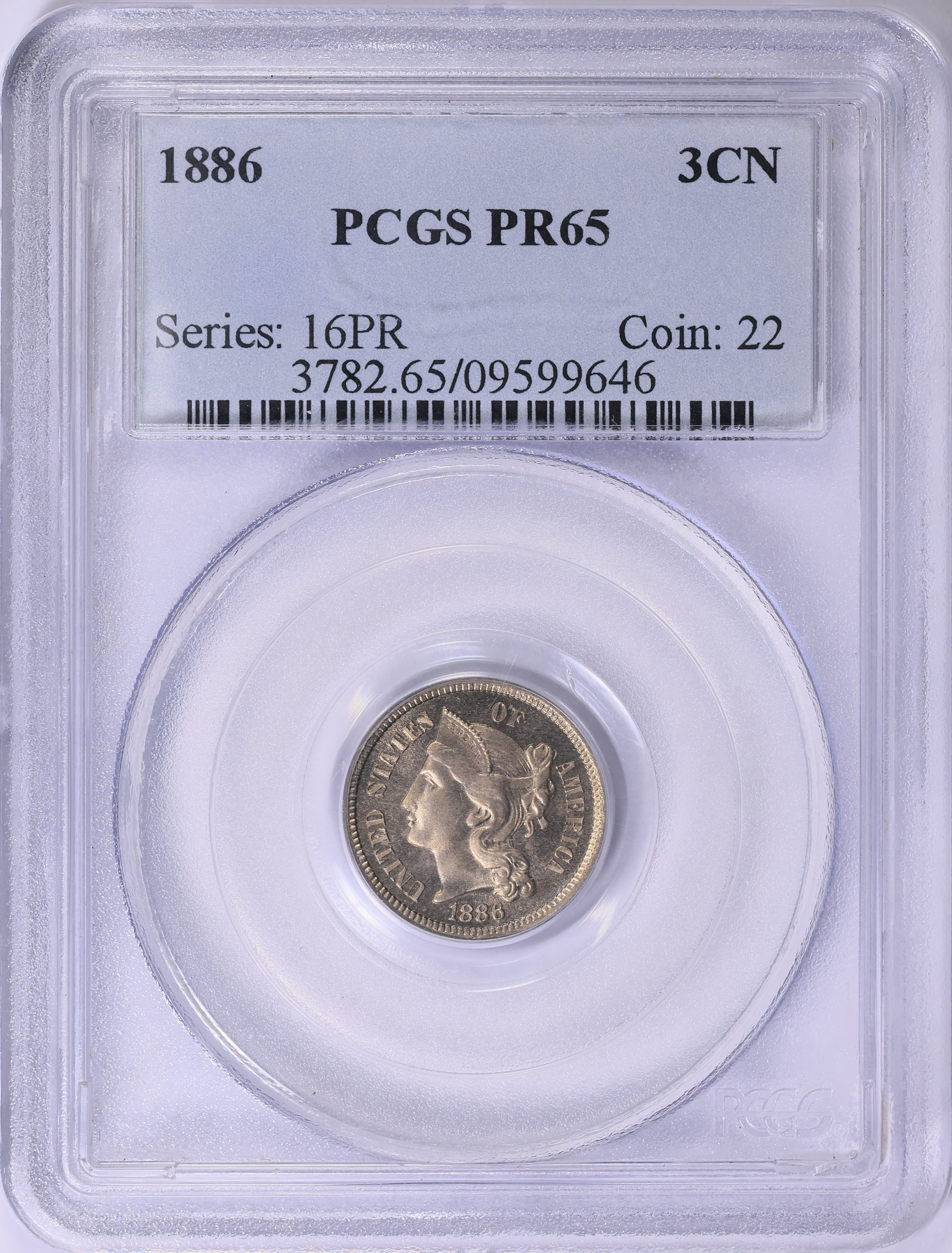 1886 Nickel Three-Cent Piece PCGS Proof-65 (Item 1791134) | GreatCollections Coin Auctions