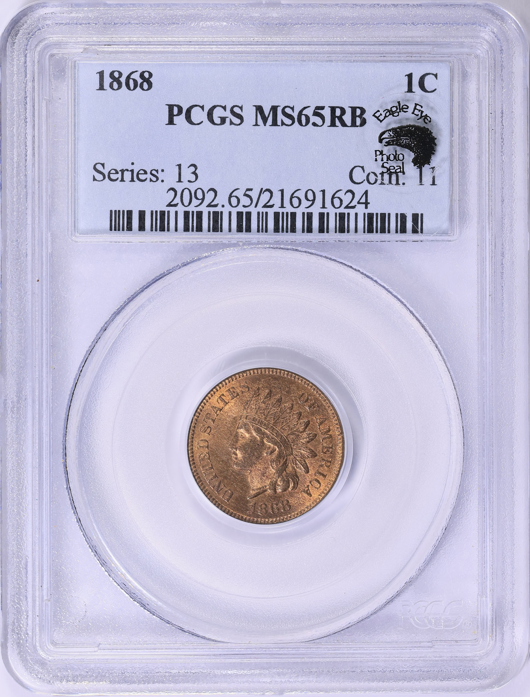 1868 Indian Cent PCGS MS-65 RB (Eagle Eye Seal) (Item 1791135 ...