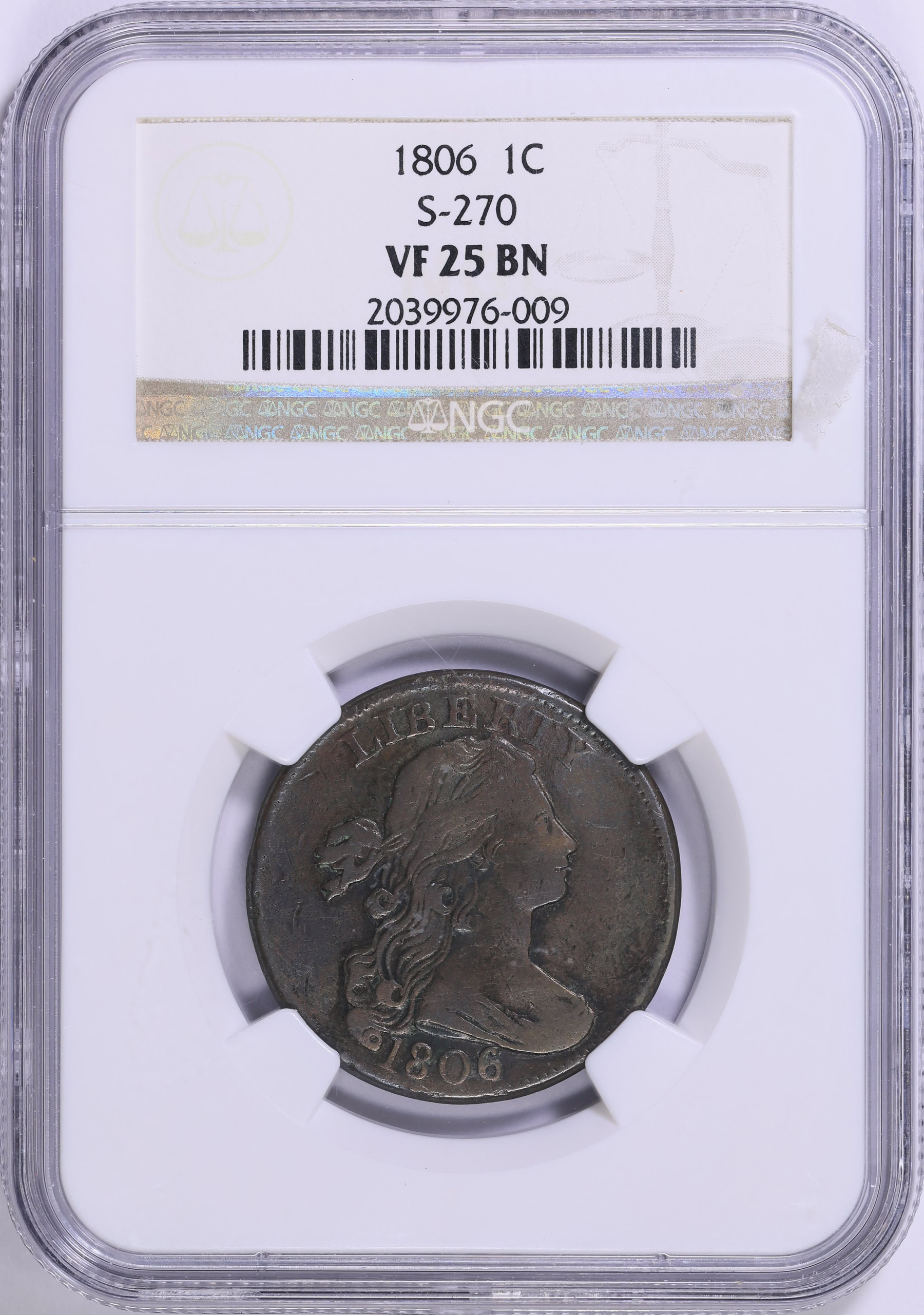 1806 Draped Bust Cent Sheldon 270 NGC VF-25 BN (Item 1791138 ...