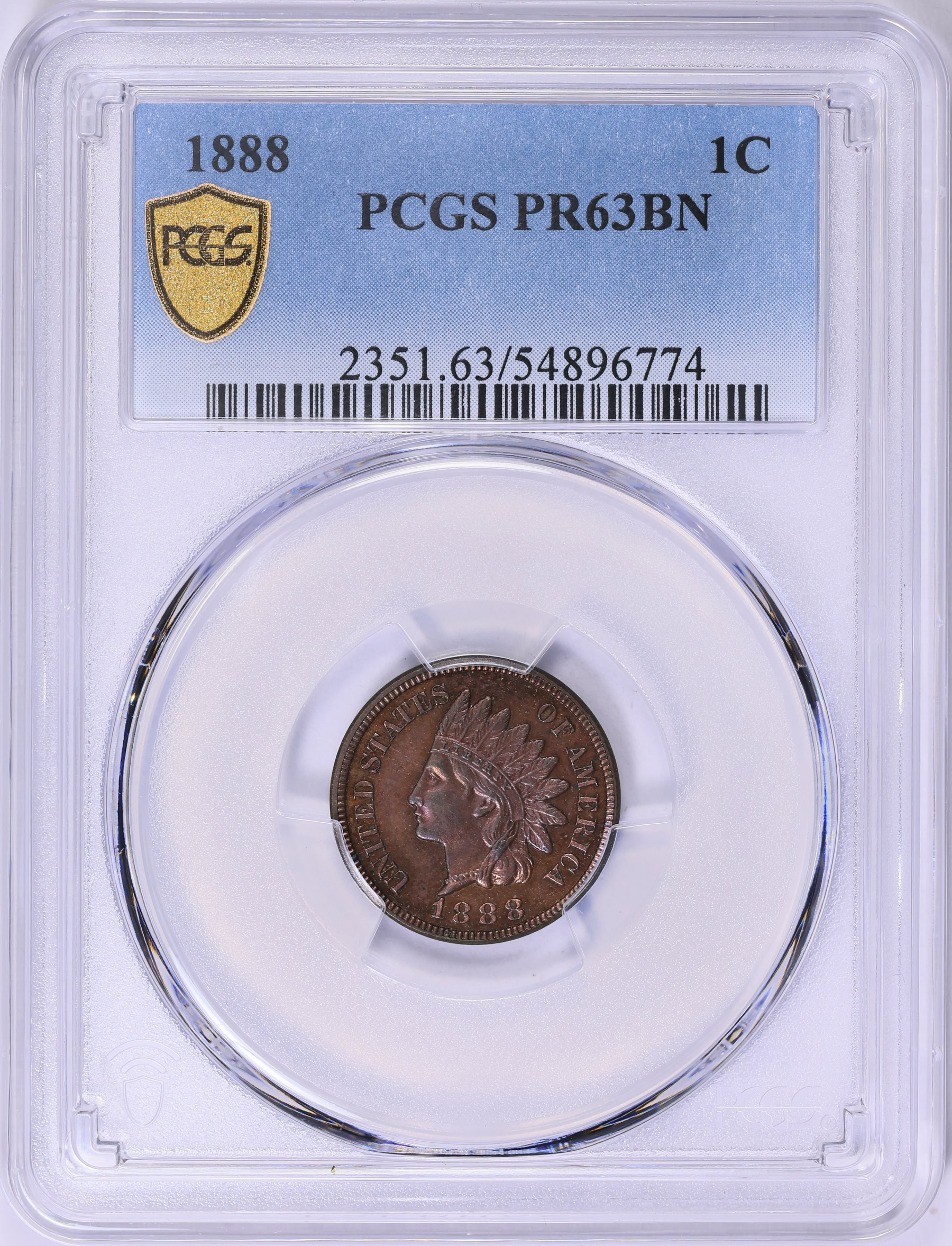 1888 Indian Cent PCGS Proof-63 BN (Item 1791198) | GreatCollections Coin Auctions