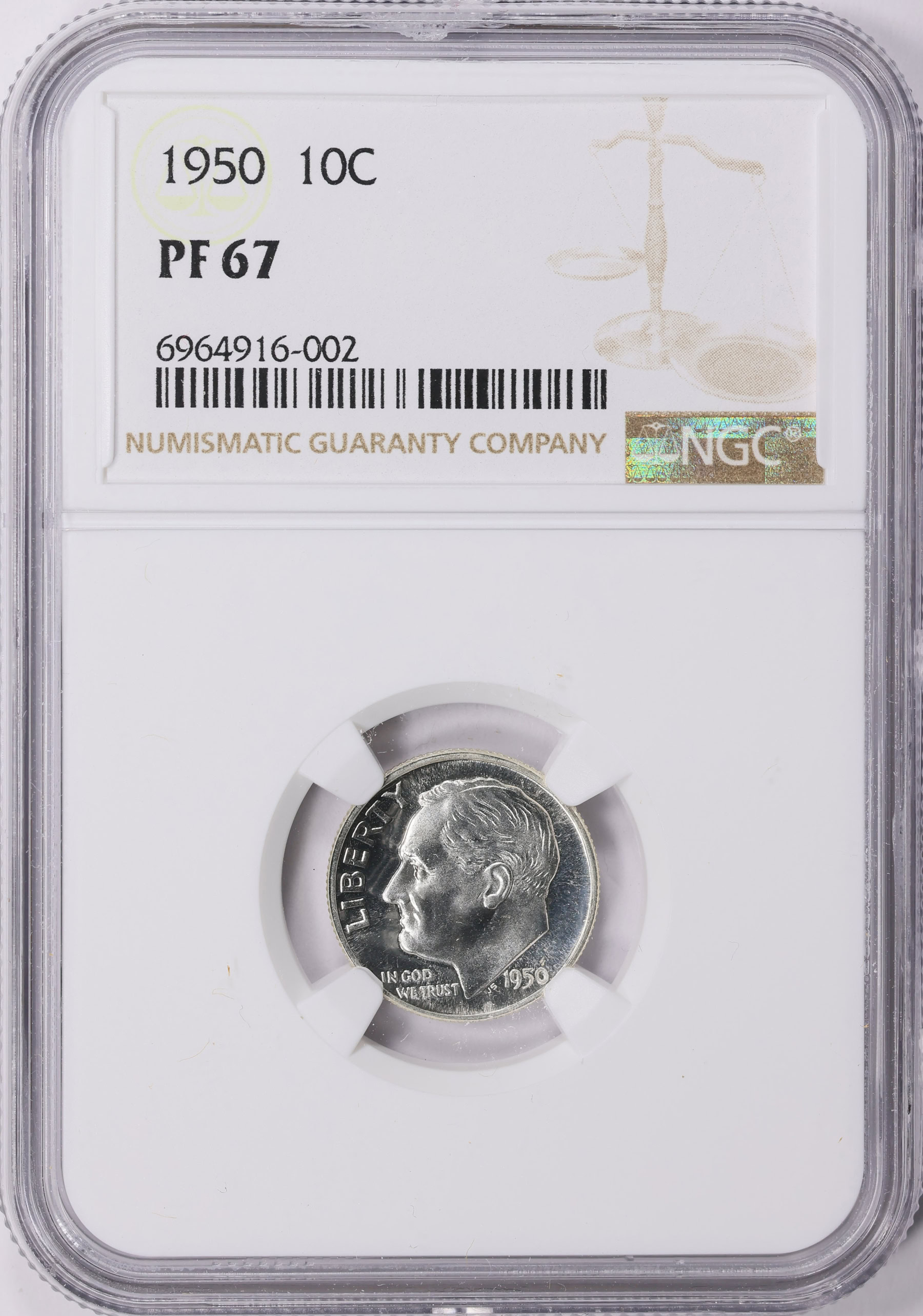 1950 Roosevelt Dime NGC Proof-67 (Item 1791223) | GreatCollections Coin ...