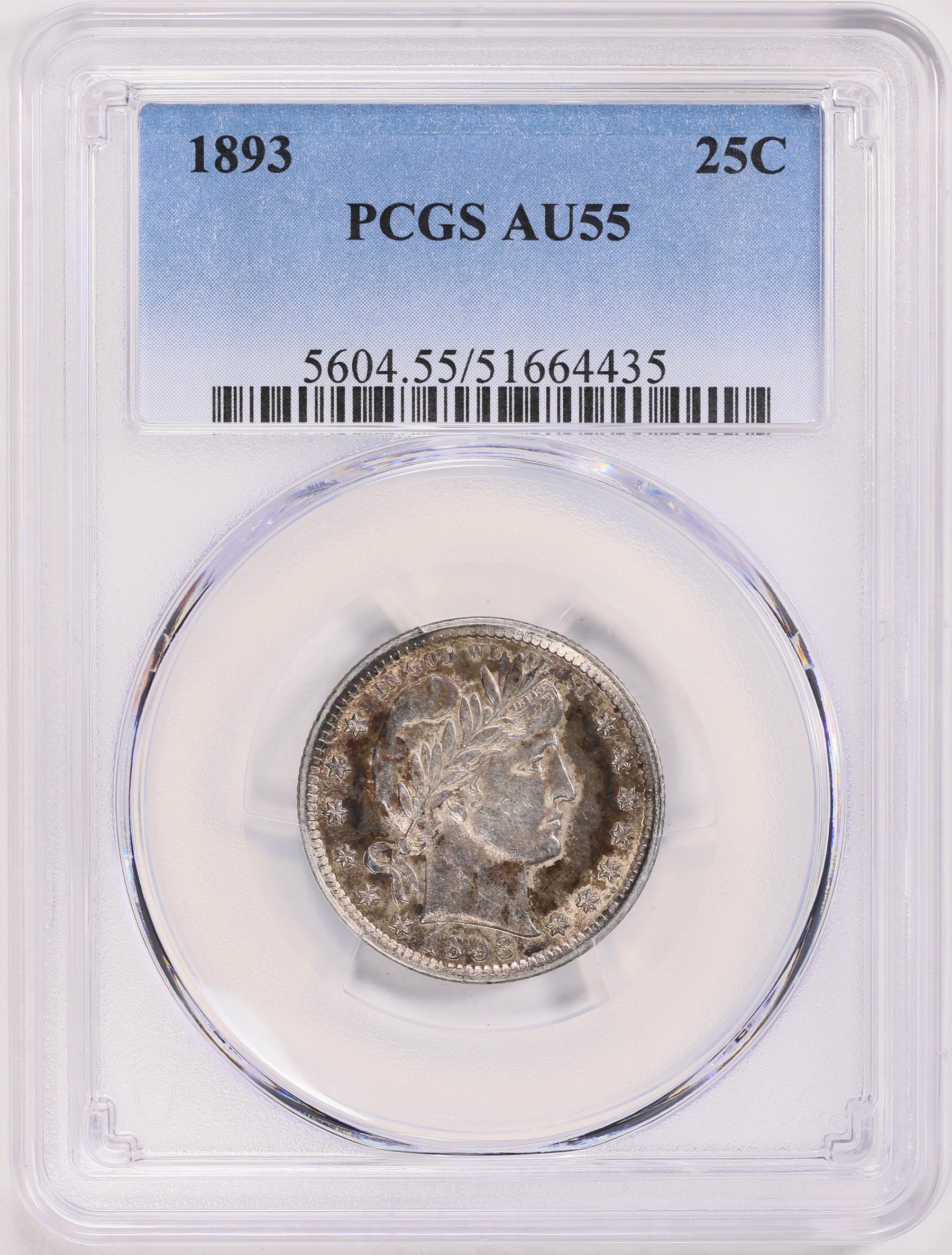 1893 Barber Quarter PCGS AU-55 (Item 1791237) | GreatCollections Coin Auctions