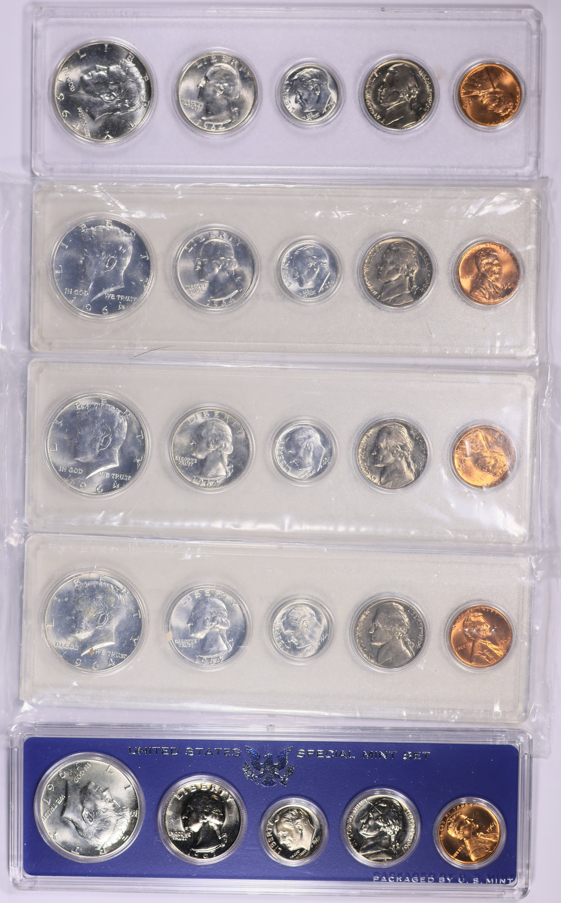1964 & 1967 1c-50c BU Mint Sets and SMS Set in Display Boards (5 Sets ...