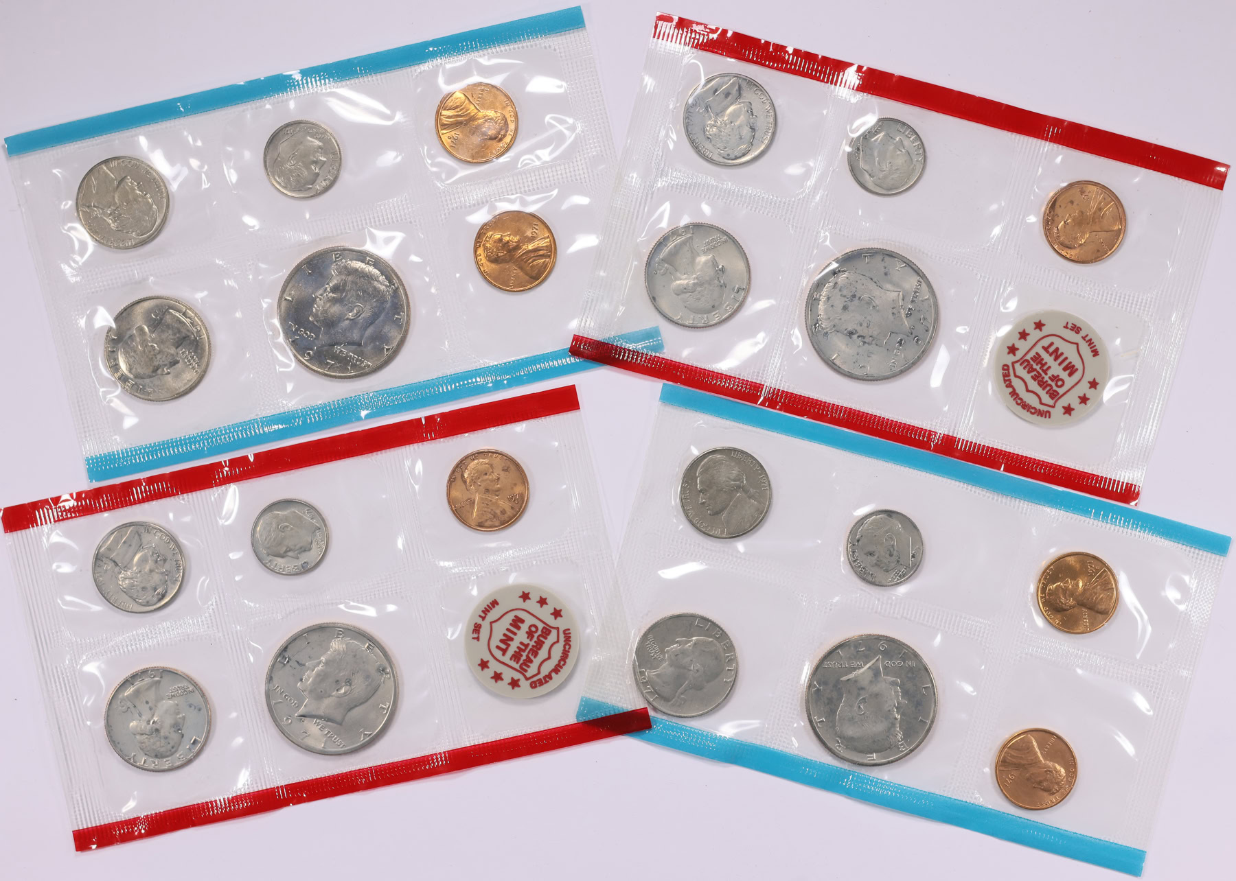 1968 & 1971-P/D 1c-50c U.S. Mint Sets Uncertified in Envelopes of Issue ...