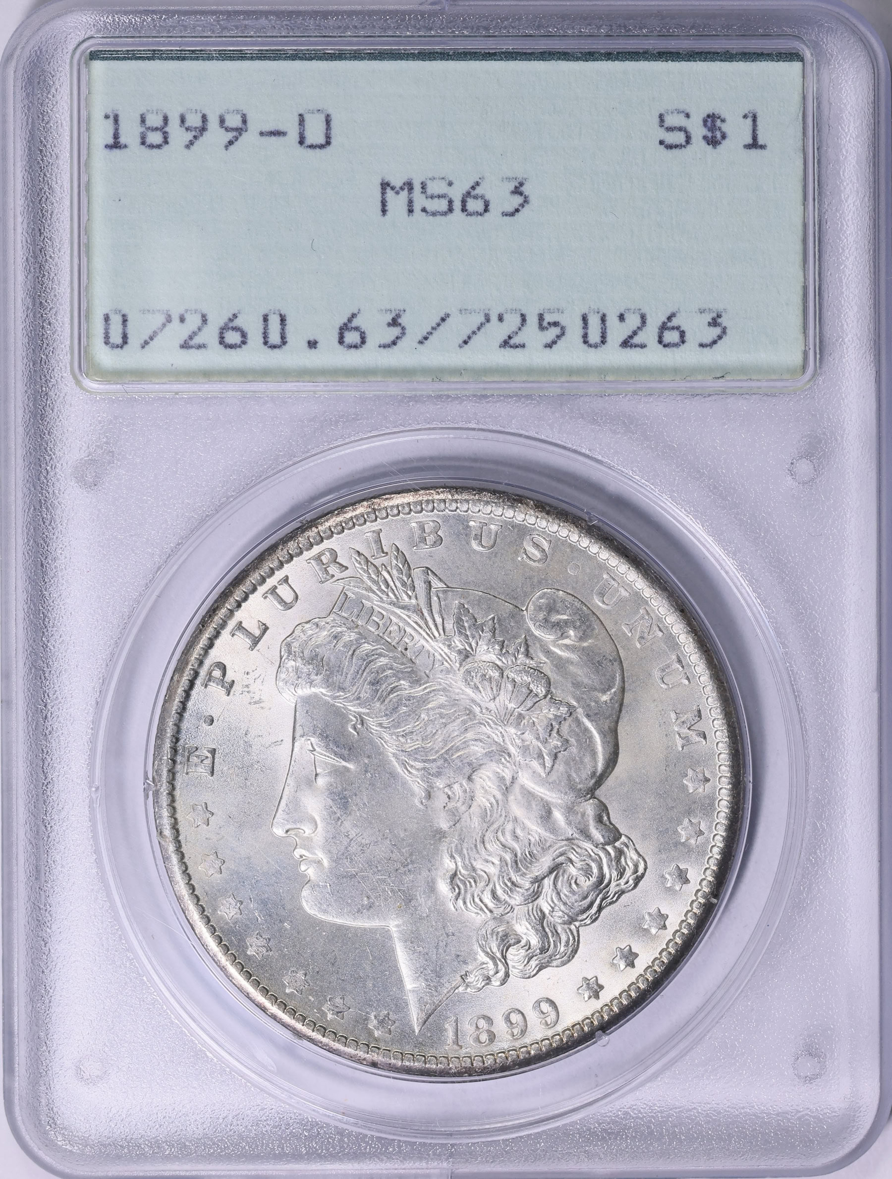 1899-O Morgan Silver Dollar PCGS MS-63 OGH (1st Gen) (Item 1792014 ...