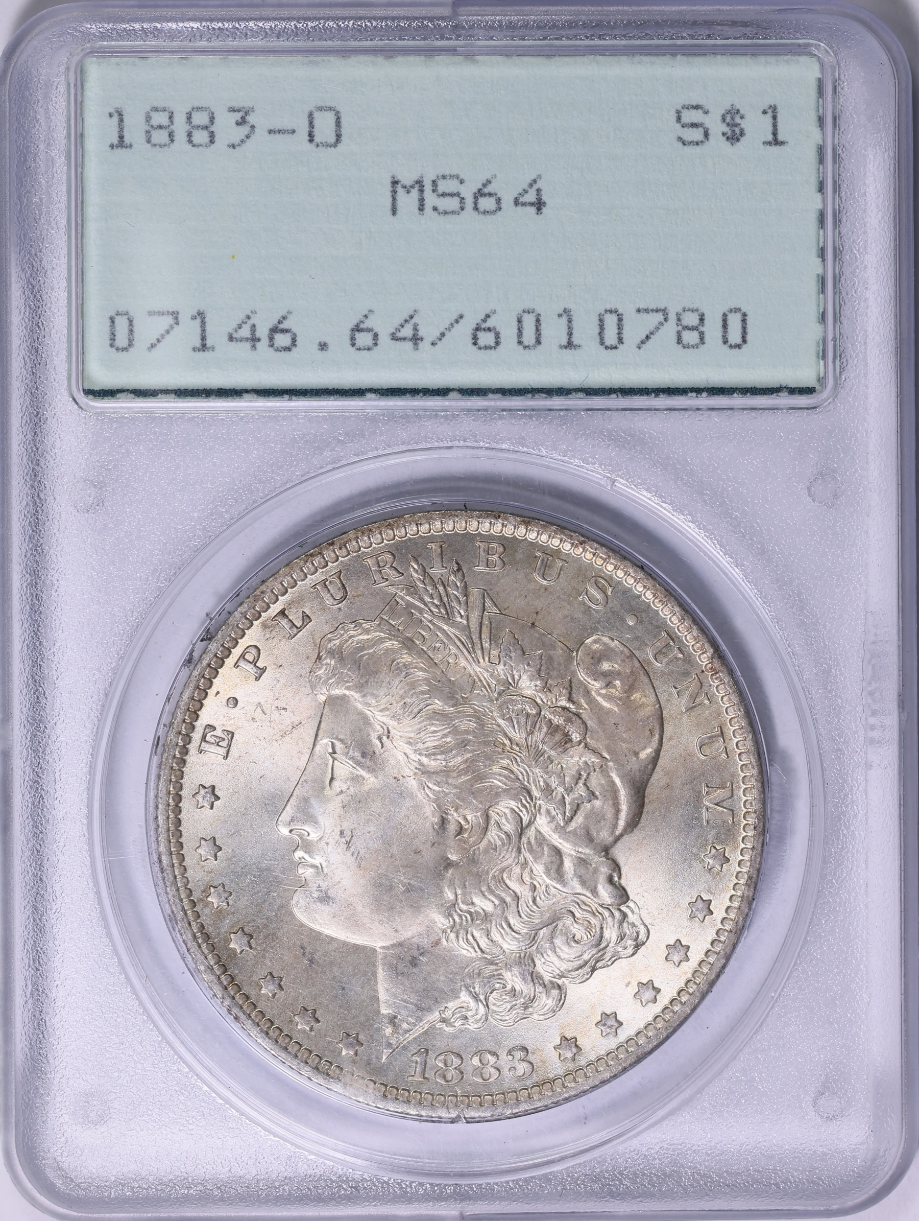 1883-O Morgan Silver Dollar PCGS MS-64 OGH (1st Gen) (Item 1792016) | GreatCollections Coin Auctions