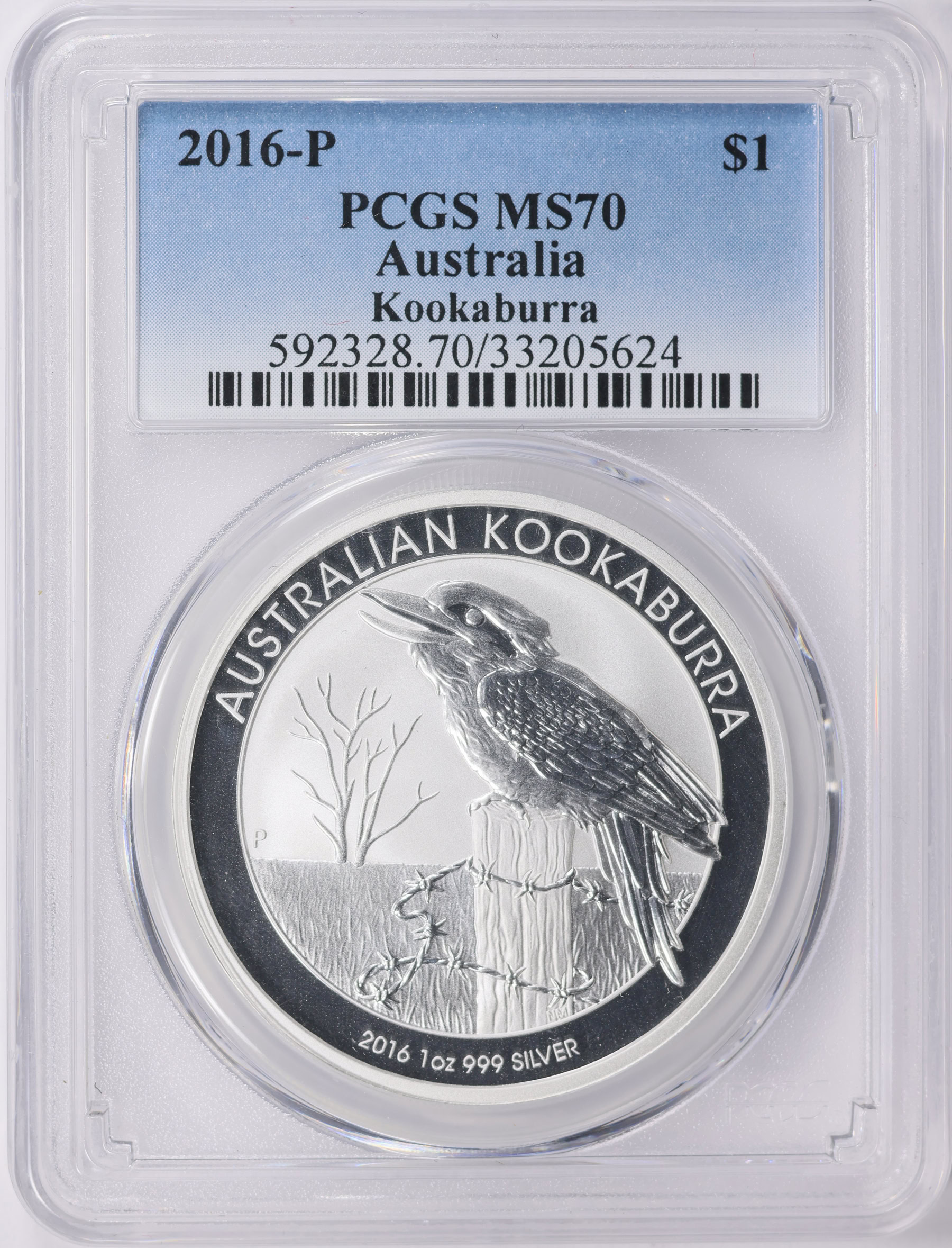 Australia 2016-P Silver Dollar Kookaburra KM-3239 PCGS MS-70 (ASW = 0.999 Oz.) (Item 1792022 ...