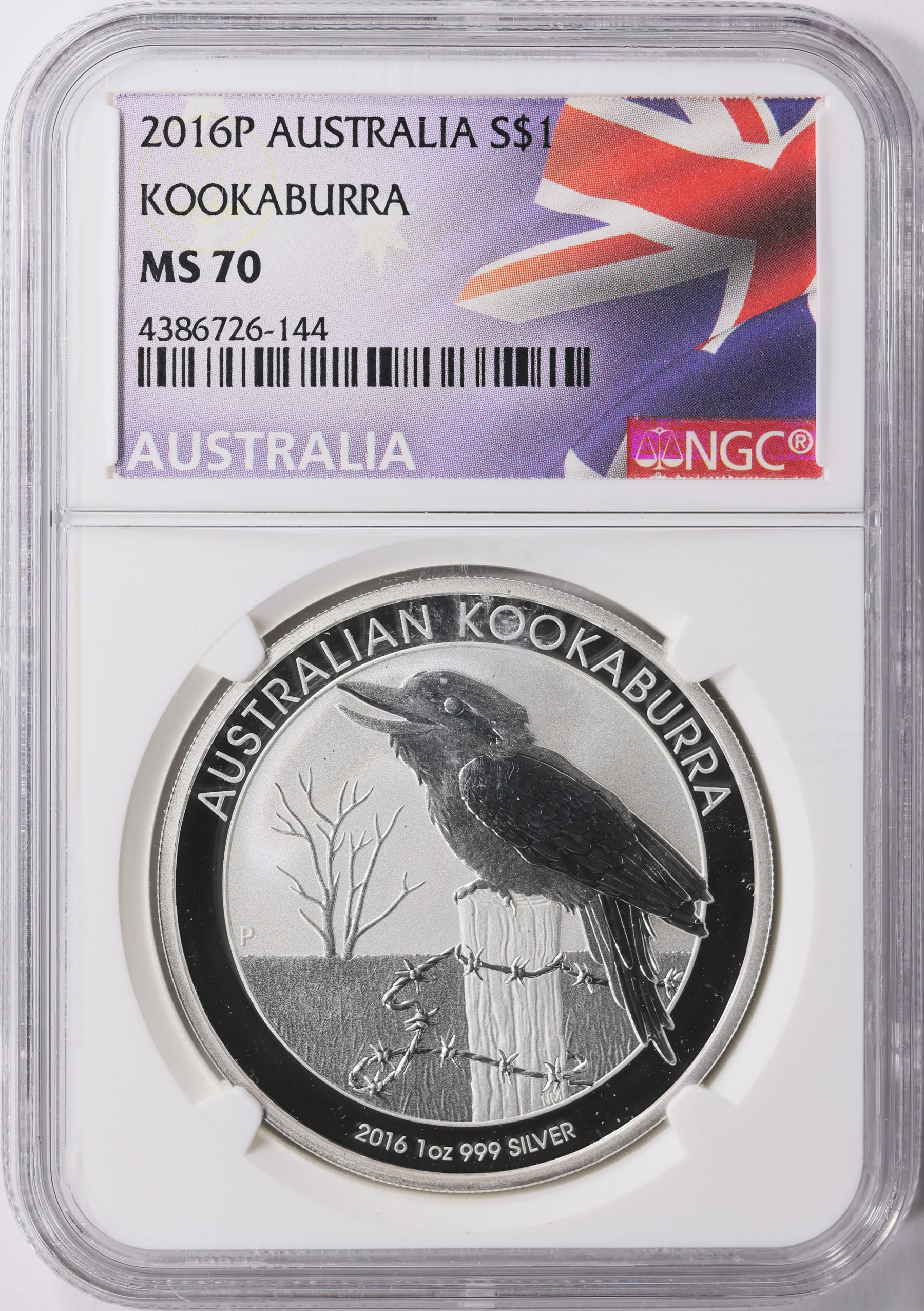 Australia 2016-P Silver Dollar Kookaburra KM-3239 NGC MS-70 (ASW = 0. ...