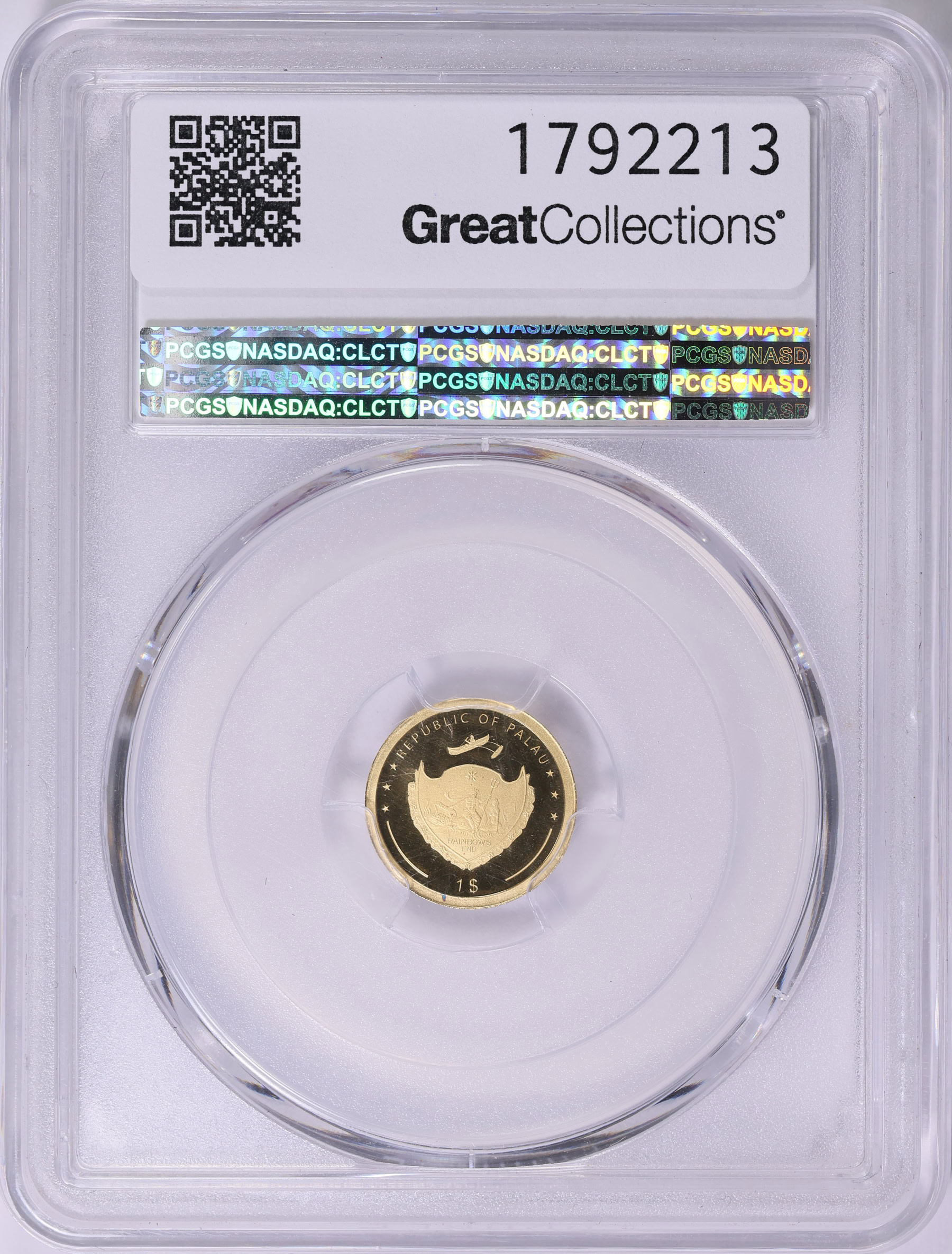 Palau 2018 Gold $1 Four Leaf Clover PCGS Proof-70 DCAM (AGW = 0.0321 Oz ...