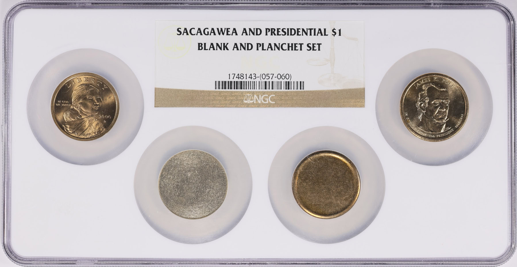 2000 Sacagawea & Presidential Dollar Blank and Planchet Set NGC ...