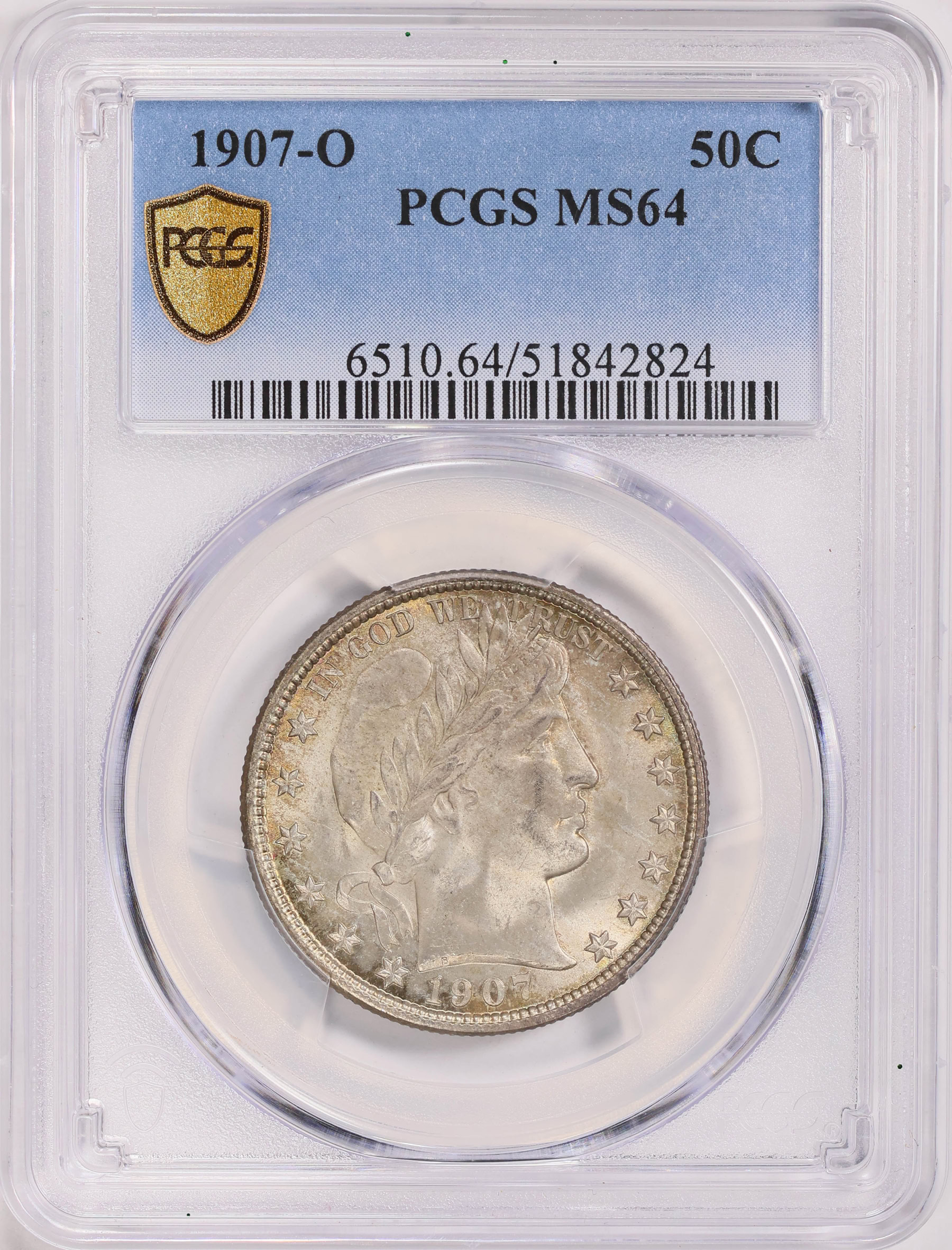 1907-O Barber Half Dollar PCGS MS-64 (Item 1792315) | GreatCollections Coin Auctions