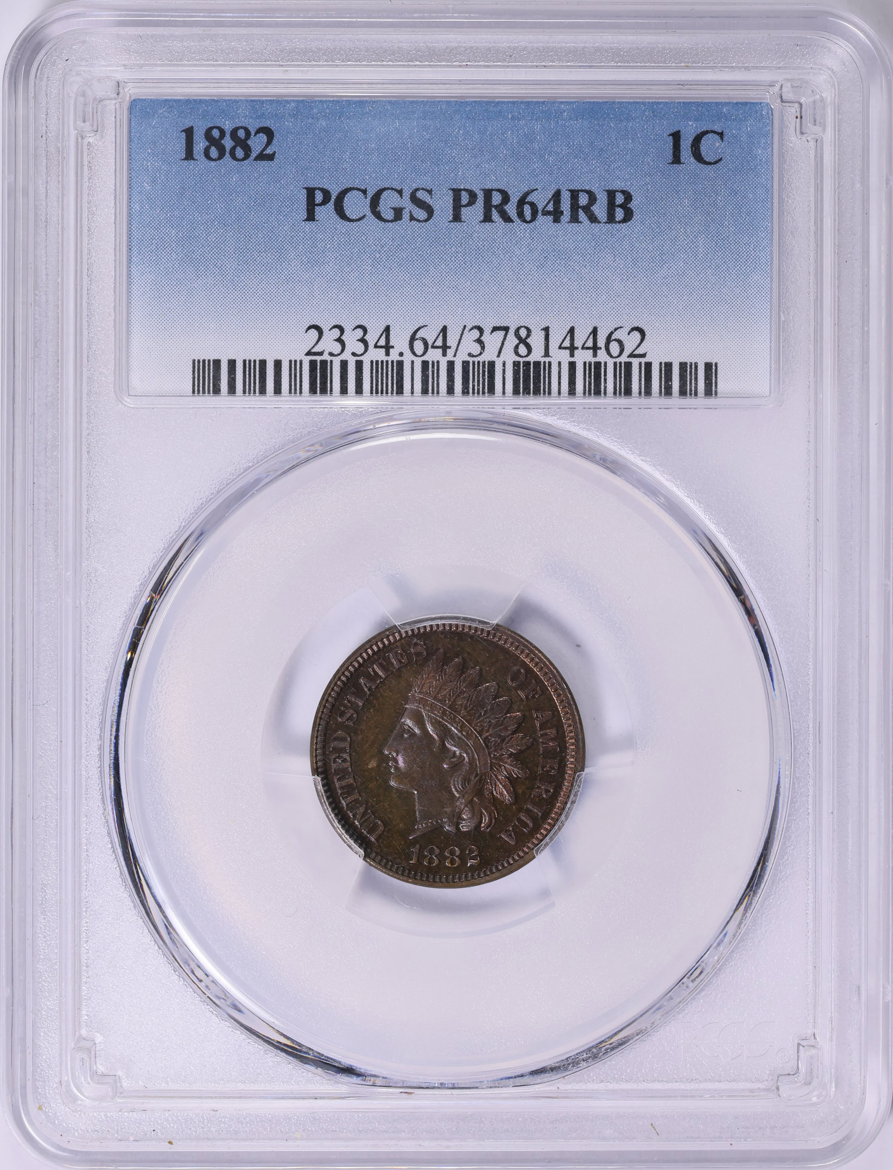 1882 Indian Cent PCGS Proof-64 RB (Toned) (Item 1792329) | GreatCollections Coin Auctions