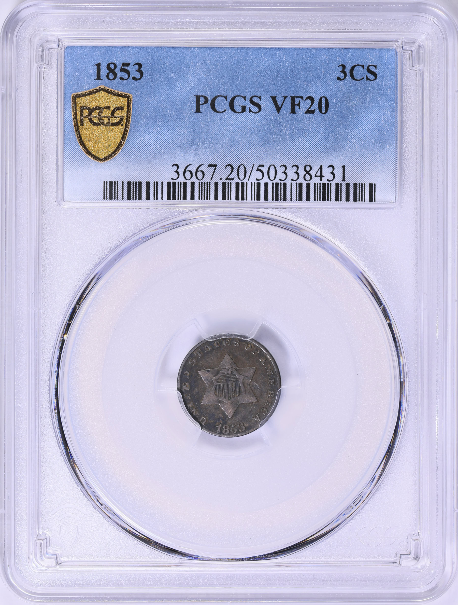 1853 Silver Three-Cent Piece PCGS VF-20 (Item 1792404 ...