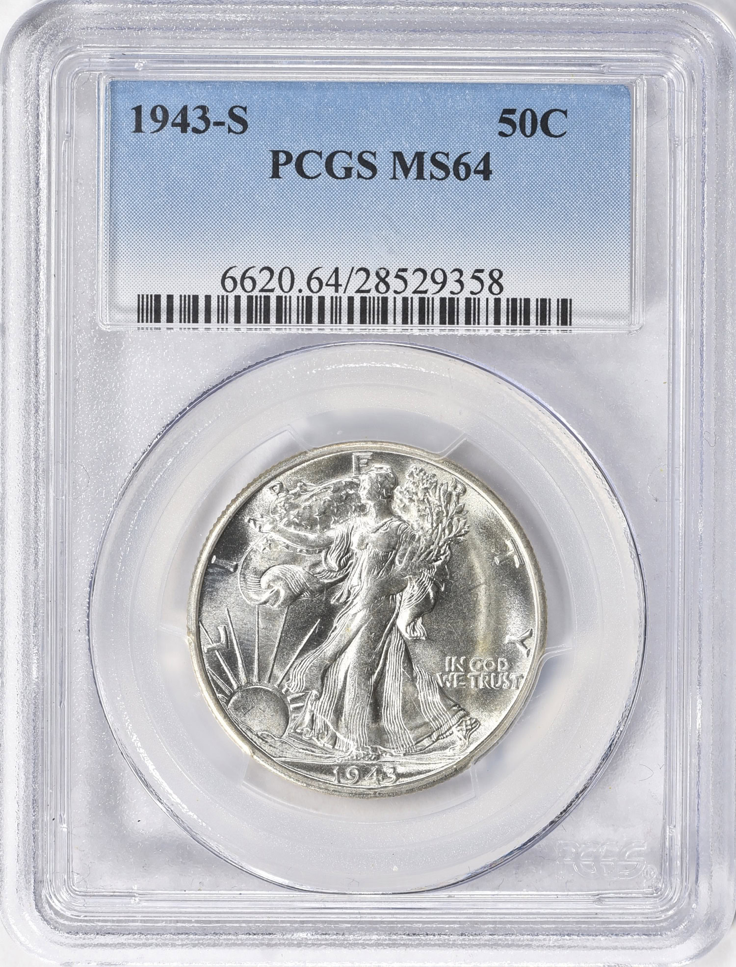 1943-S Walking Liberty Half Dollar PCGS MS-64 (Item 1792414) | GreatCollections Coin Auctions