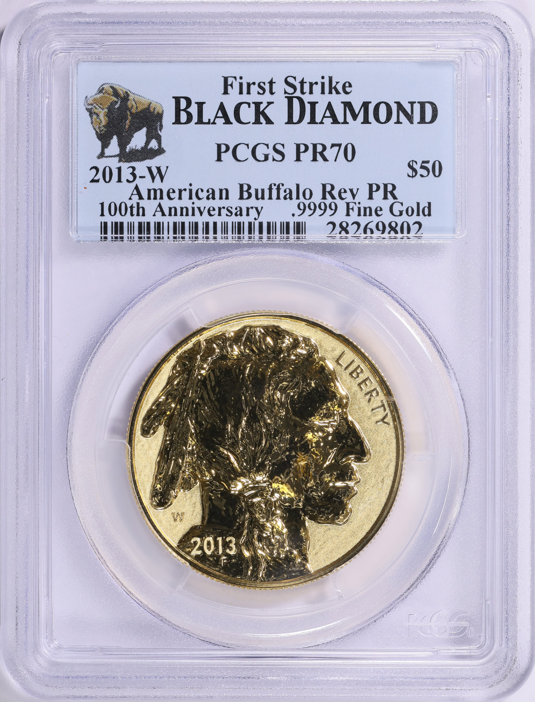2013-W $50 One-Ounce Gold American Buffalo Reverse Proof First Strike ...