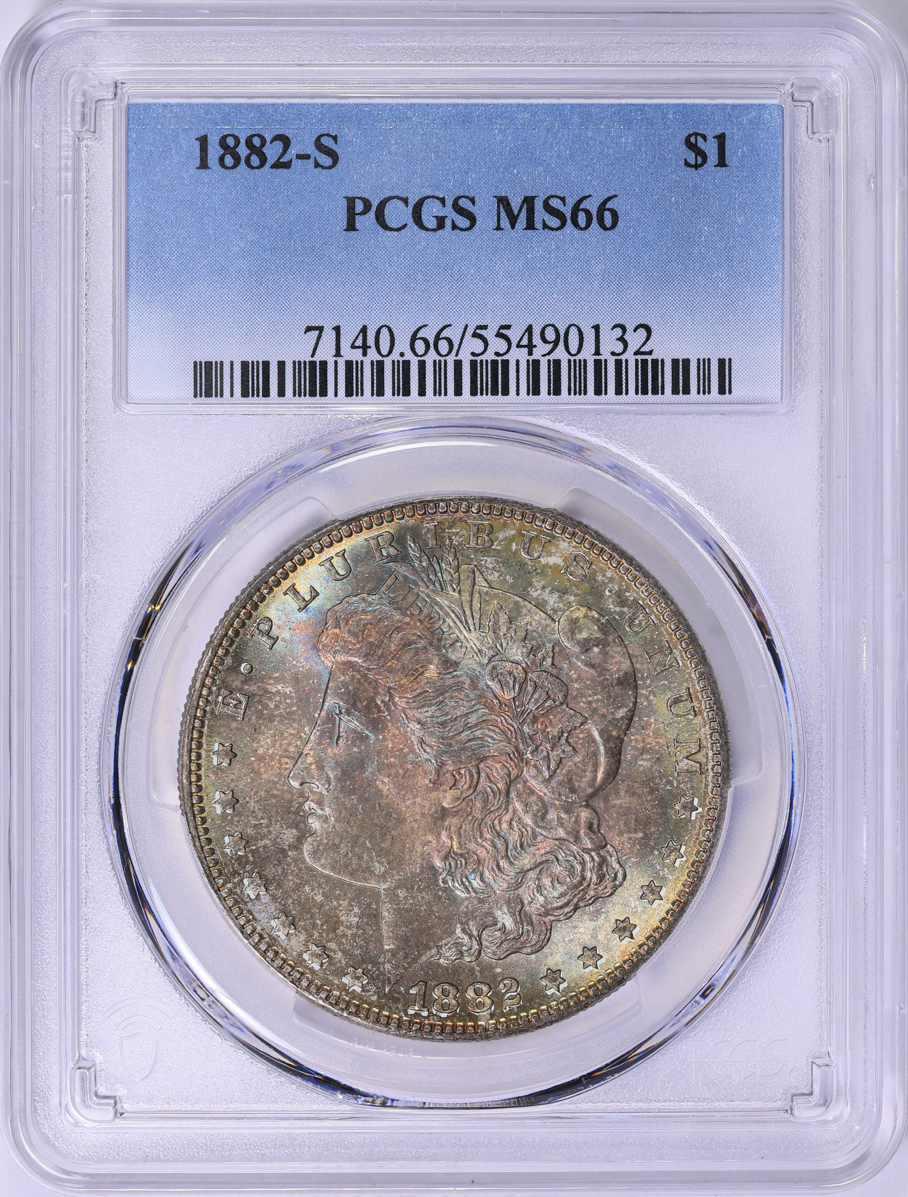 1882-S Morgan Silver Dollar PCGS MS-66 (Toned) (Item 1792435) | GreatCollections Coin Auctions