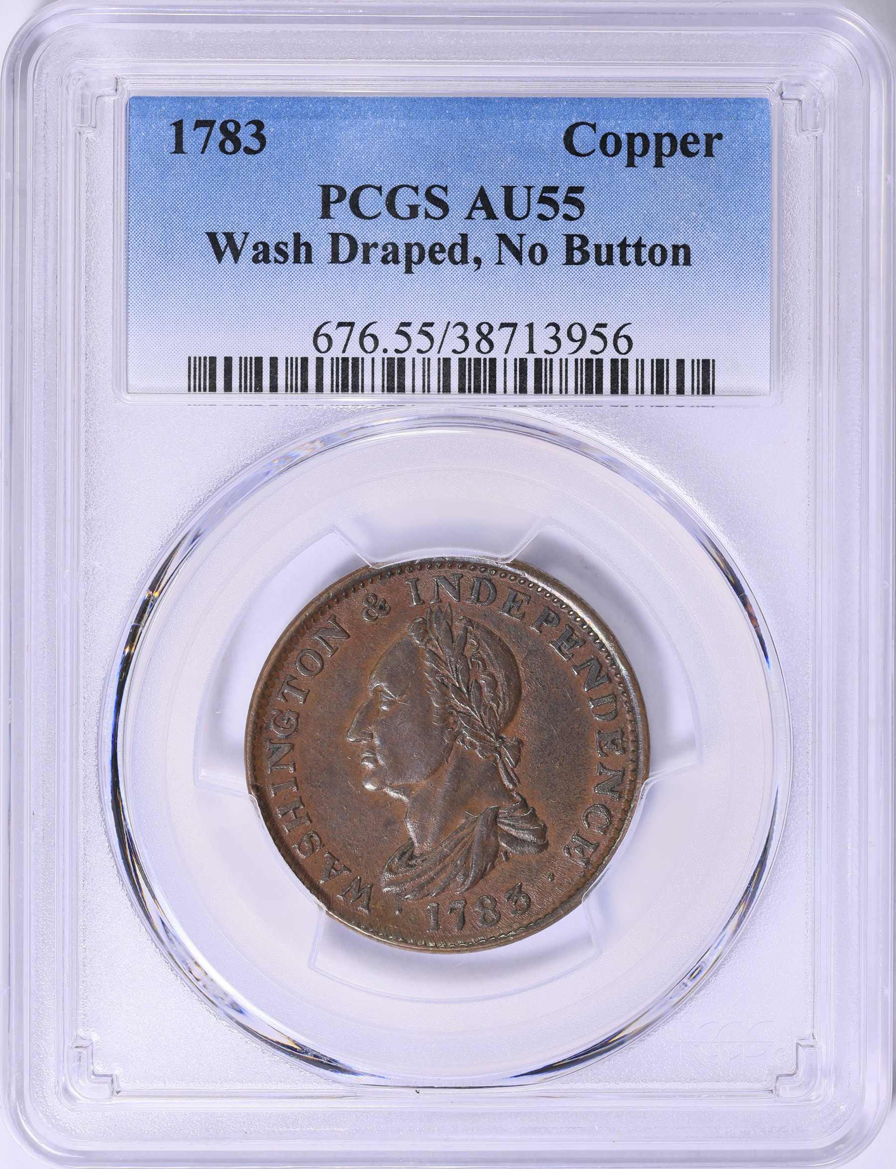 1783 Washington Copper Draped, No Button PCGS AU-55 BN (Item 1792453 ...