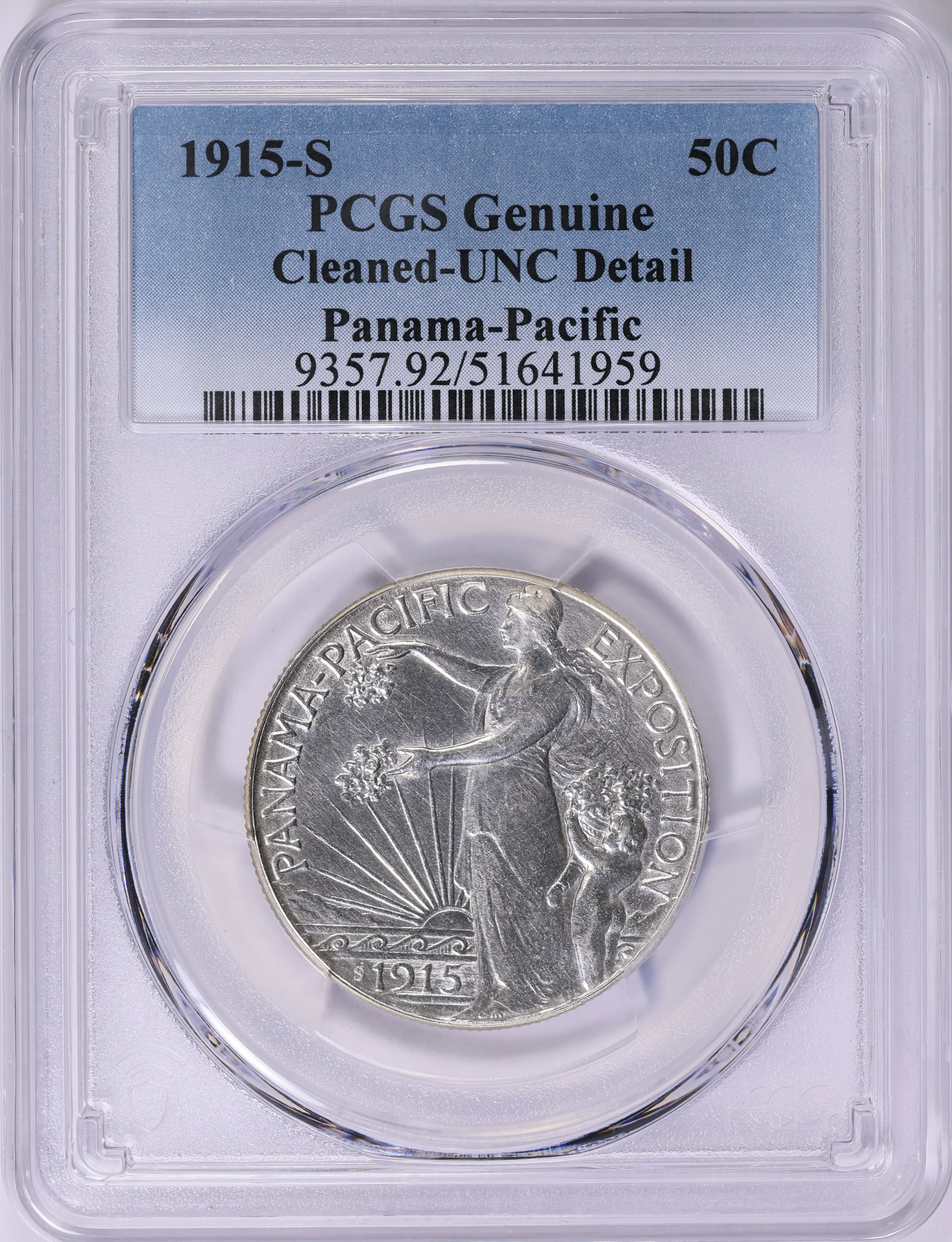 1915-S Panama-Pacific Exposition Half Dollar PCGS Genuine Unc Details (Item 1792552 ...