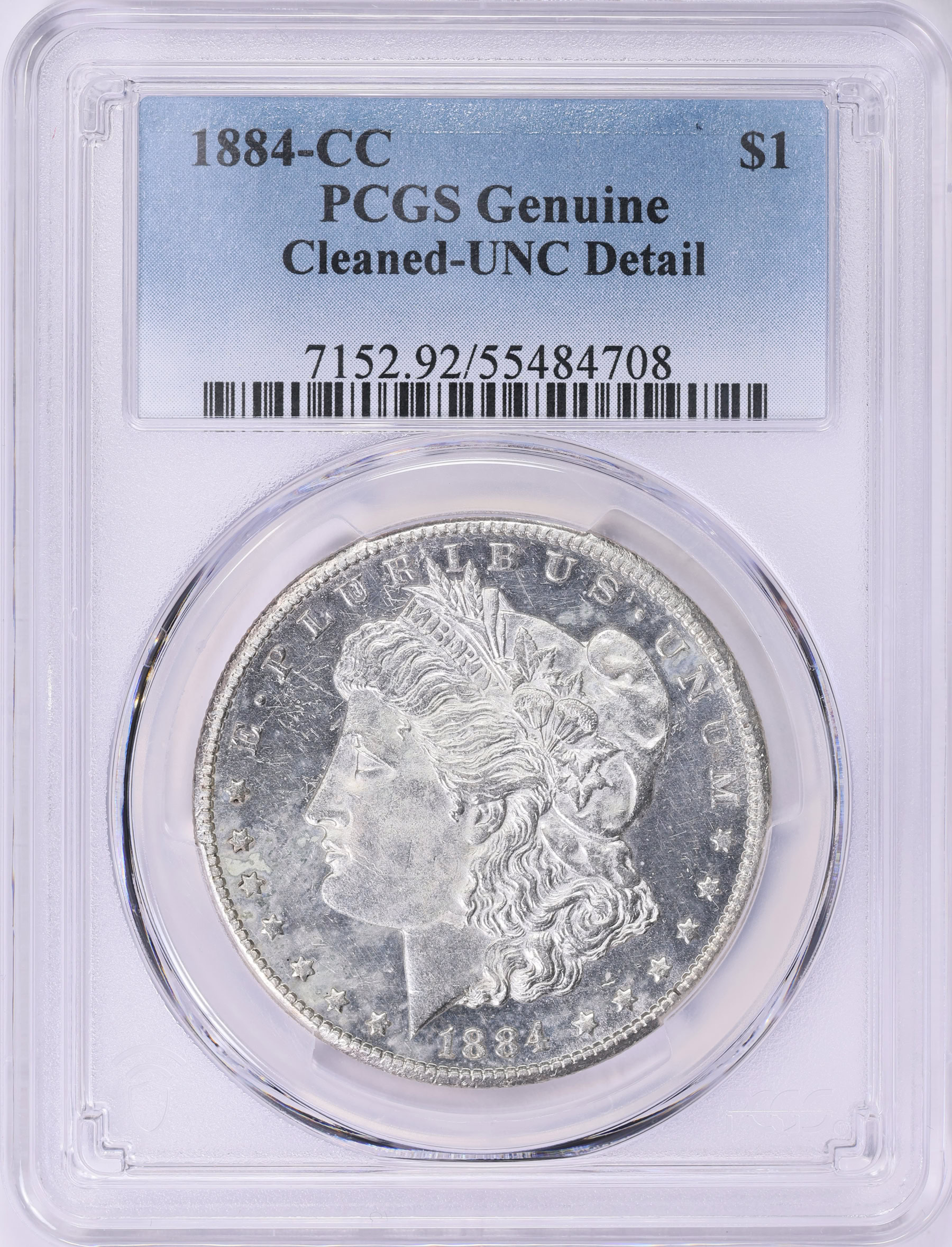 1884-CC Morgan Silver Dollar PCGS Genuine Unc Details (Item 1792562) | GreatCollections Coin ...