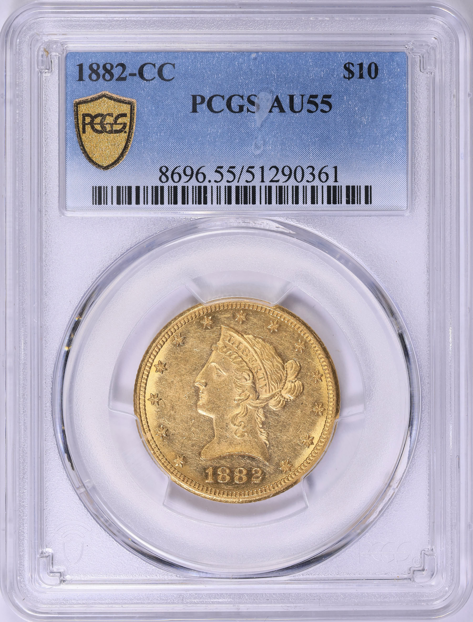 1882-CC Liberty Gold Eagle PCGS AU-55 (Item 1792586) | GreatCollections Coin Auctions