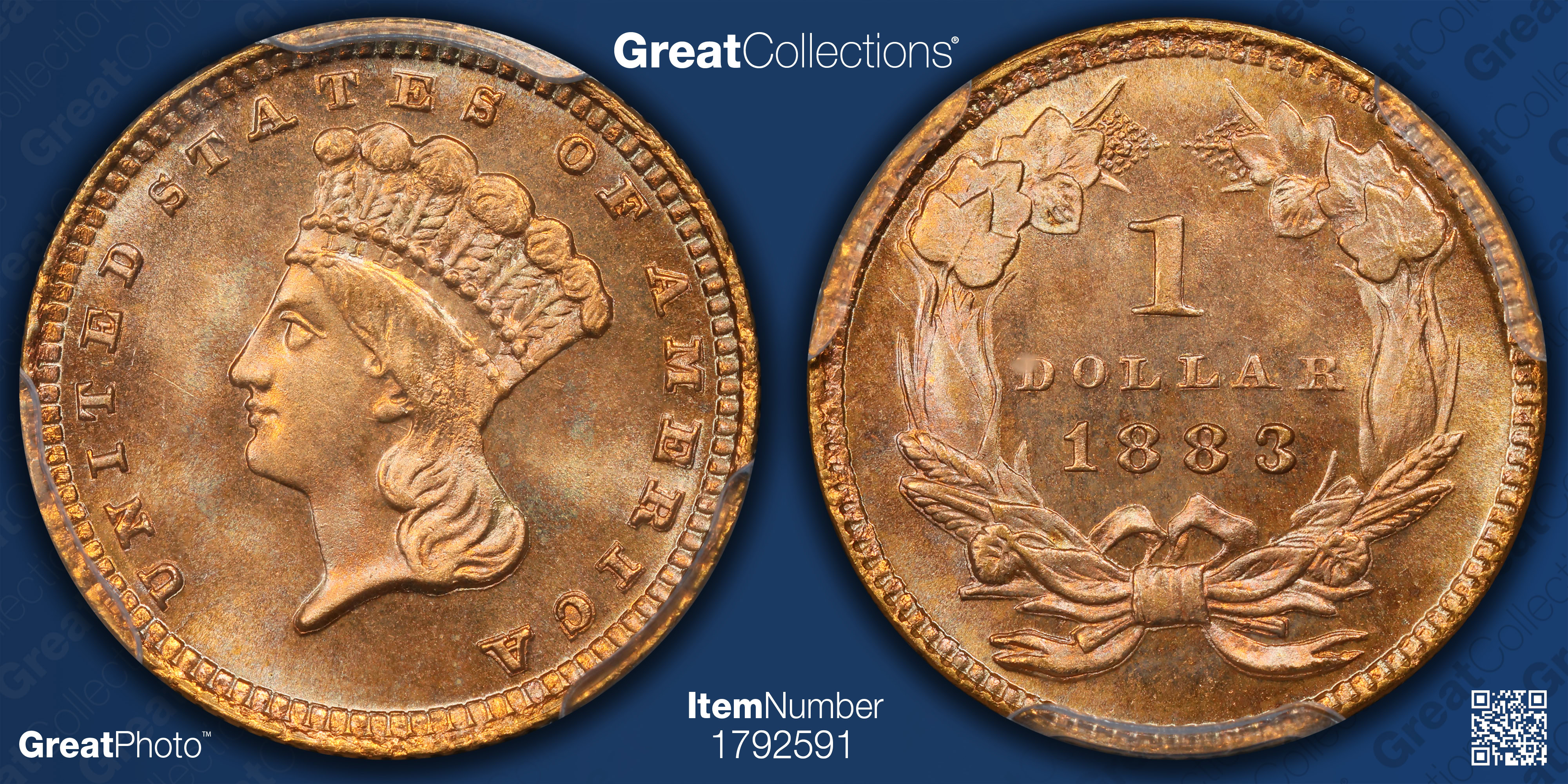1883 Indian Princess Gold Dollar PCGS MS-67 (Item 1792591 ...