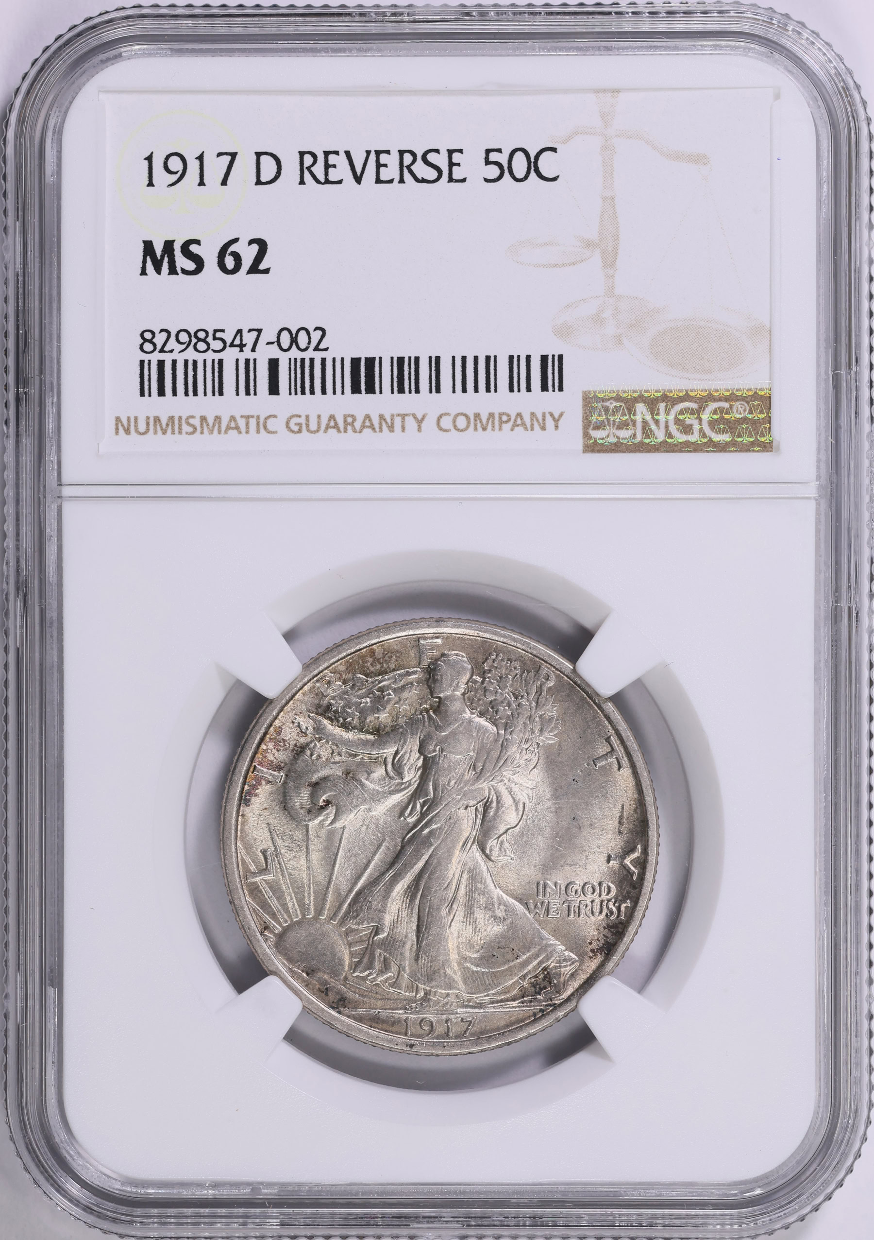 1917-D Walking Liberty Half Dollar Reverse Mintmark NGC MS-62 (Item 1792597) | GreatCollections ...