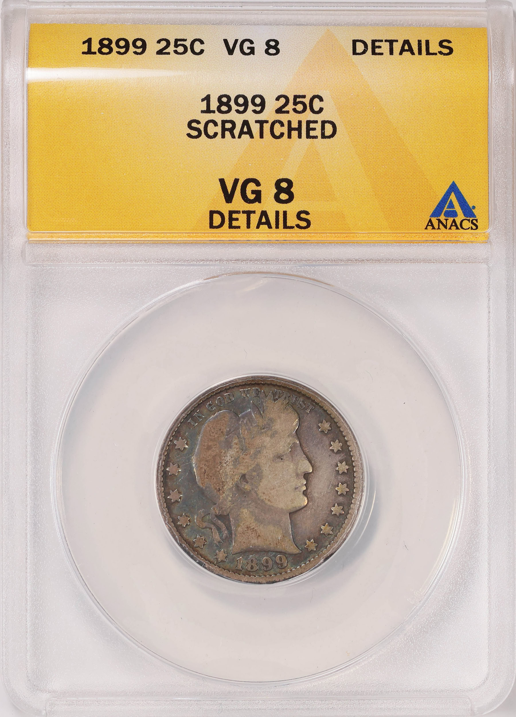 1899 Barber Quarter ANACS VG-08 Details (Item 1792632 ...