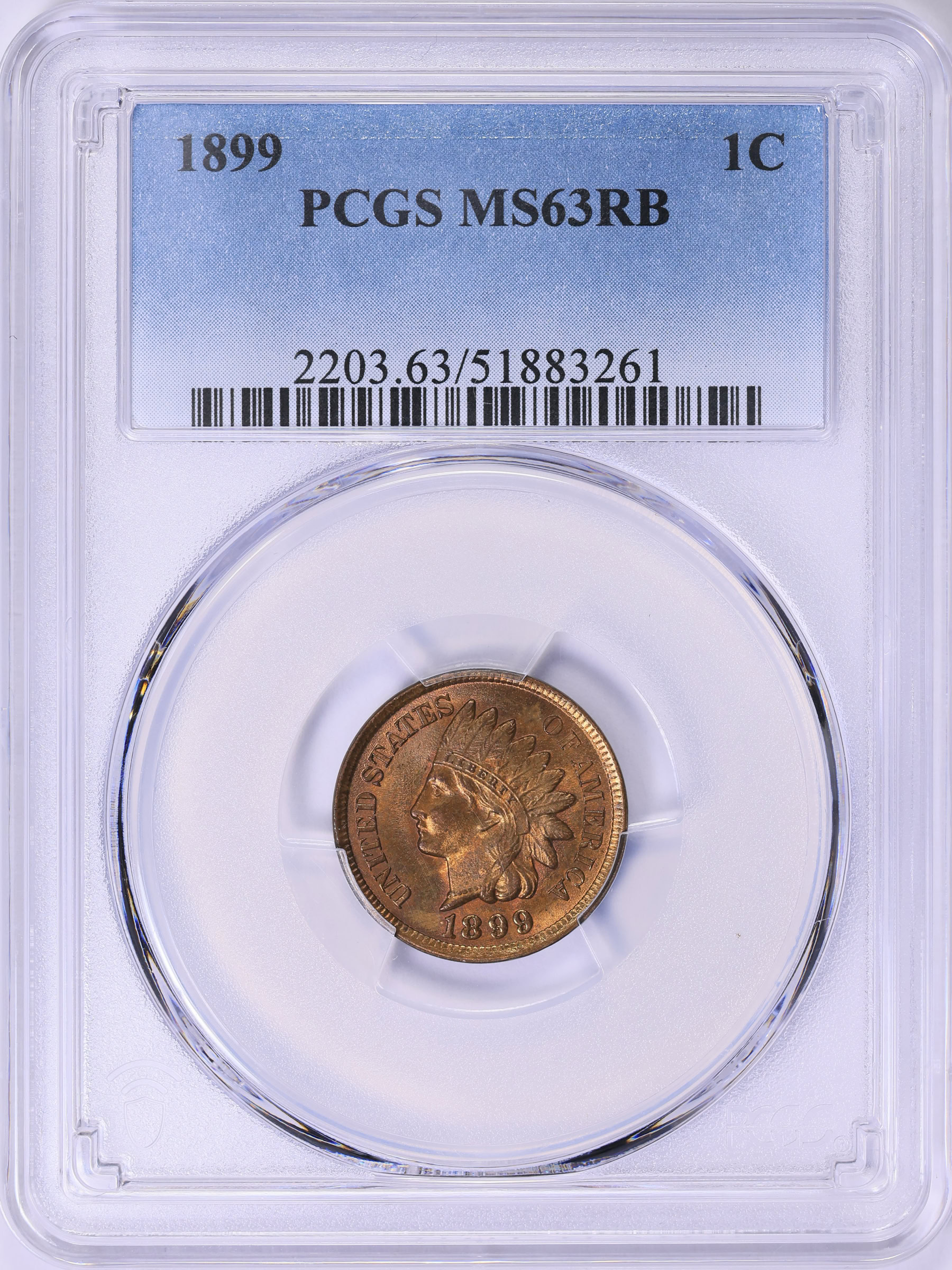 1899 Indian Cent PCGS MS-63 RB (Item 1792667) | GreatCollections Coin Auctions