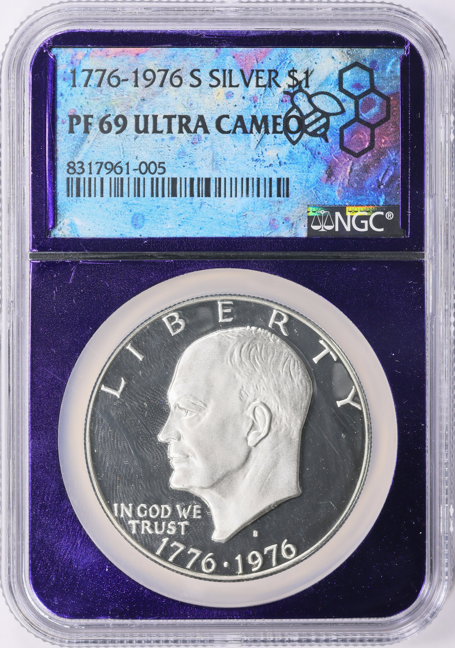 1976-S Eisenhower Dollar Silver NGC Proof-69 UC (Purple Bee Frame Holder) (Item 1792770 ...